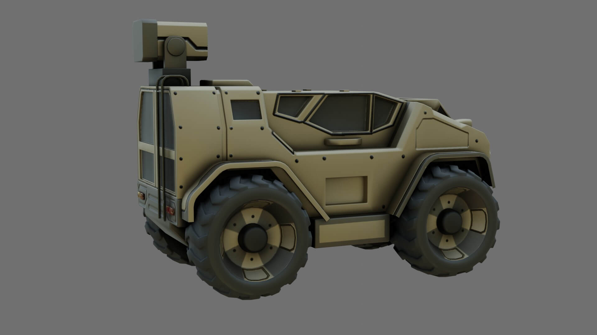 Sci-Fi Military Vehicle 3D Model by sathak