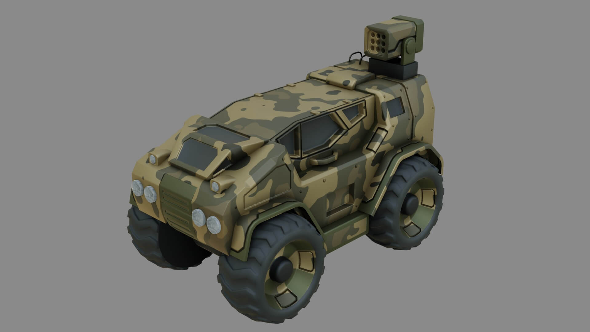 Sci-Fi Military Vehicle 3D Model by sathak