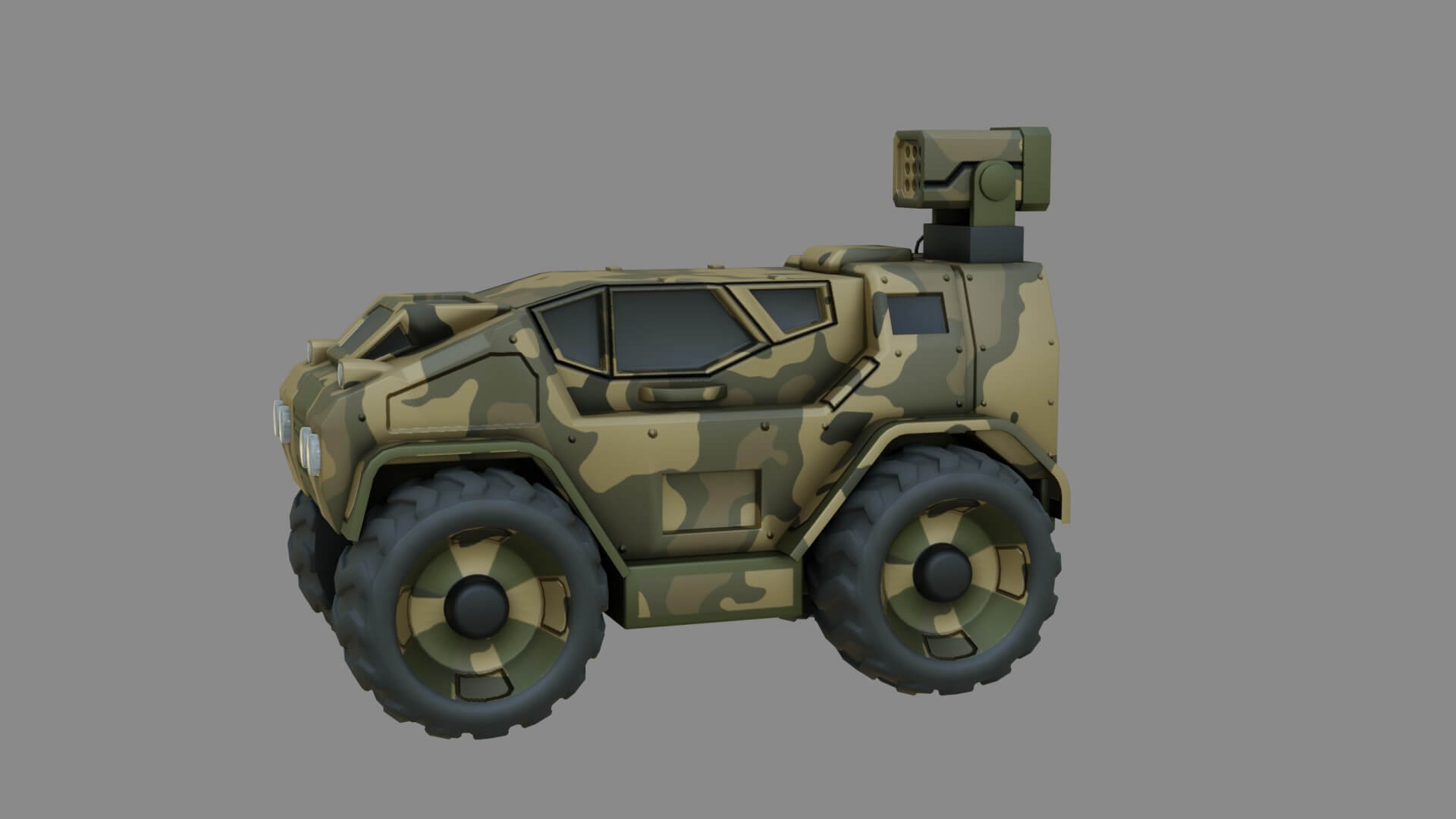 Sci-Fi Military Vehicle 3D Model by sathak
