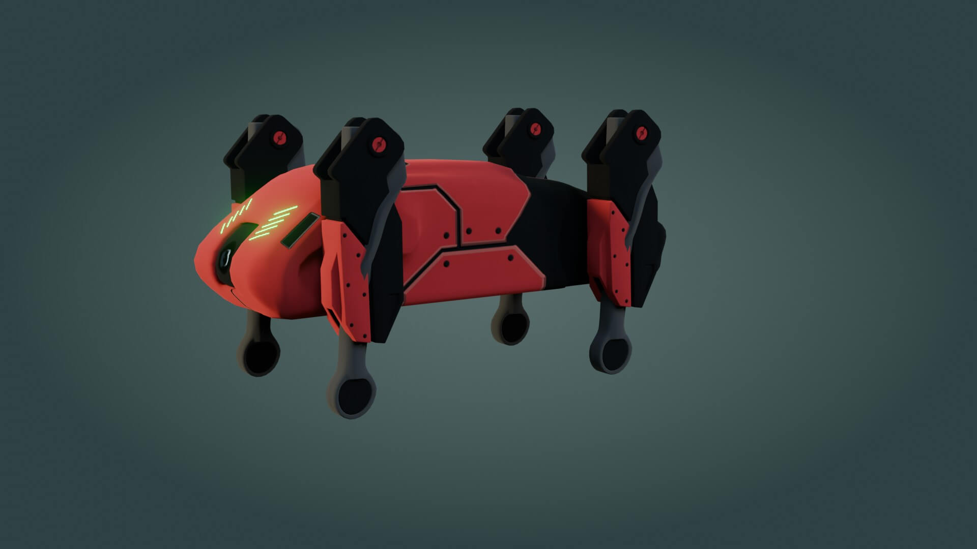 Sci-Fi Robot Dog 3D Model by sathak