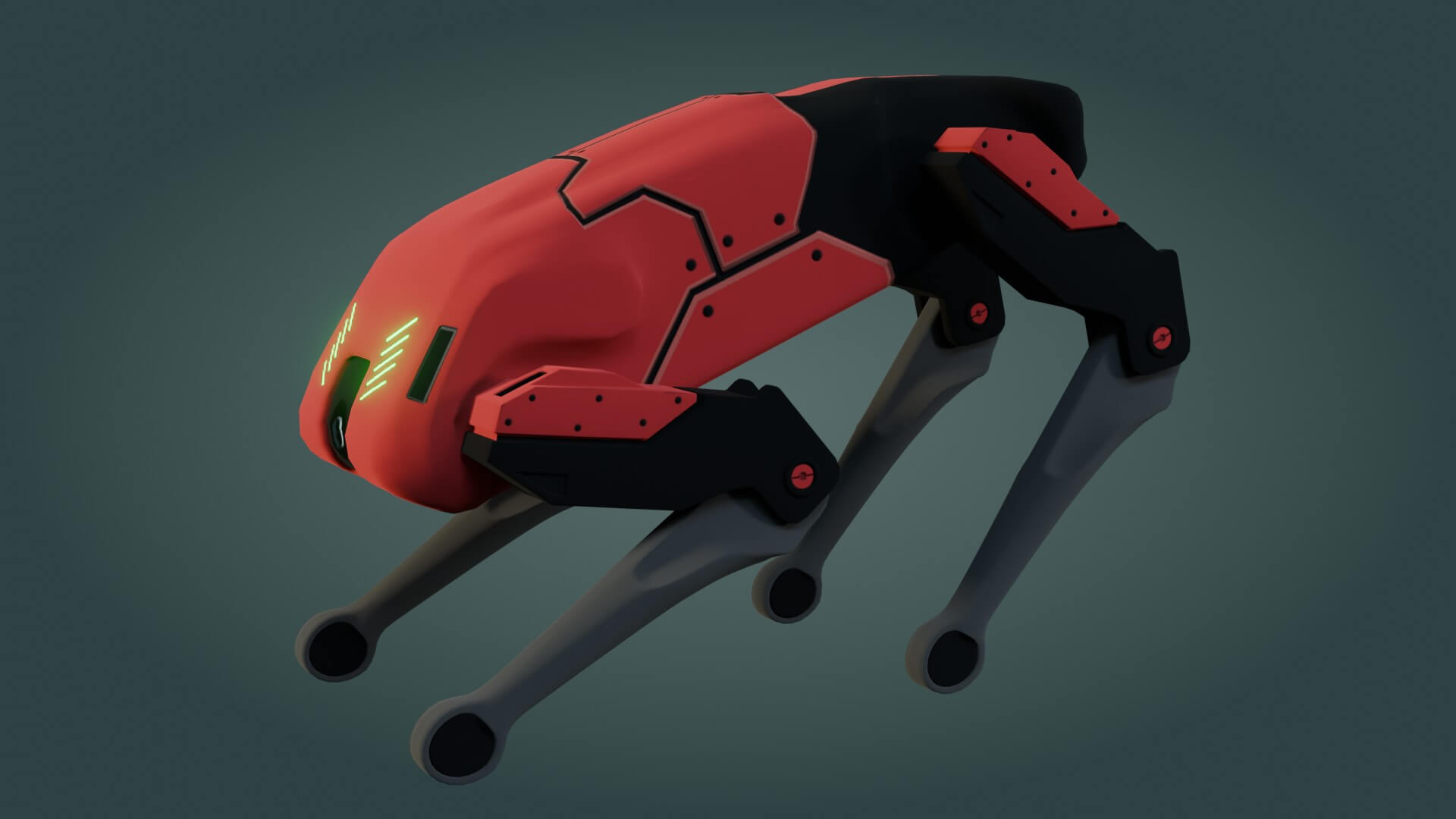 Sci-Fi Robot Dog 3D Model by sathak