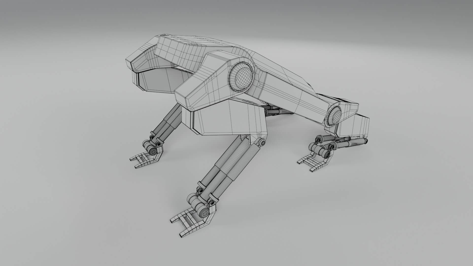 Sci-Fi Robotic Beast 3D Model by sathak