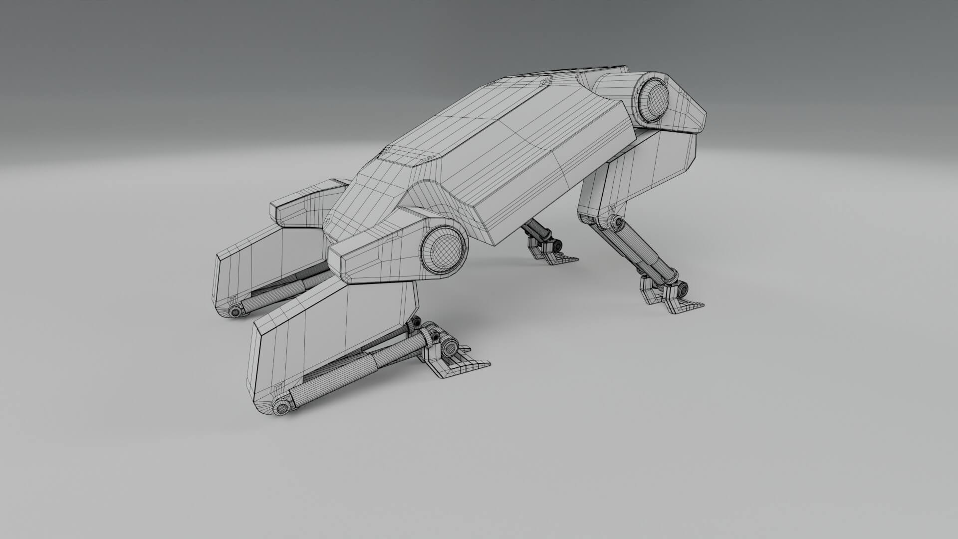 Sci-Fi Robotic Beast 3D Model by sathak