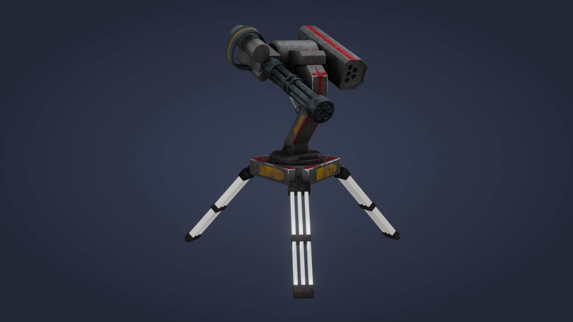 Sci-Fi Turret 3D Model by sathak