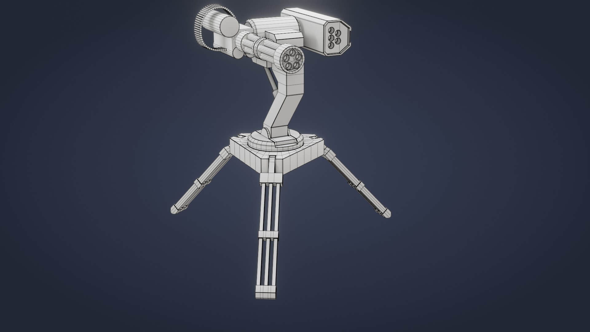 Sci-Fi Turret 3D Model by sathak