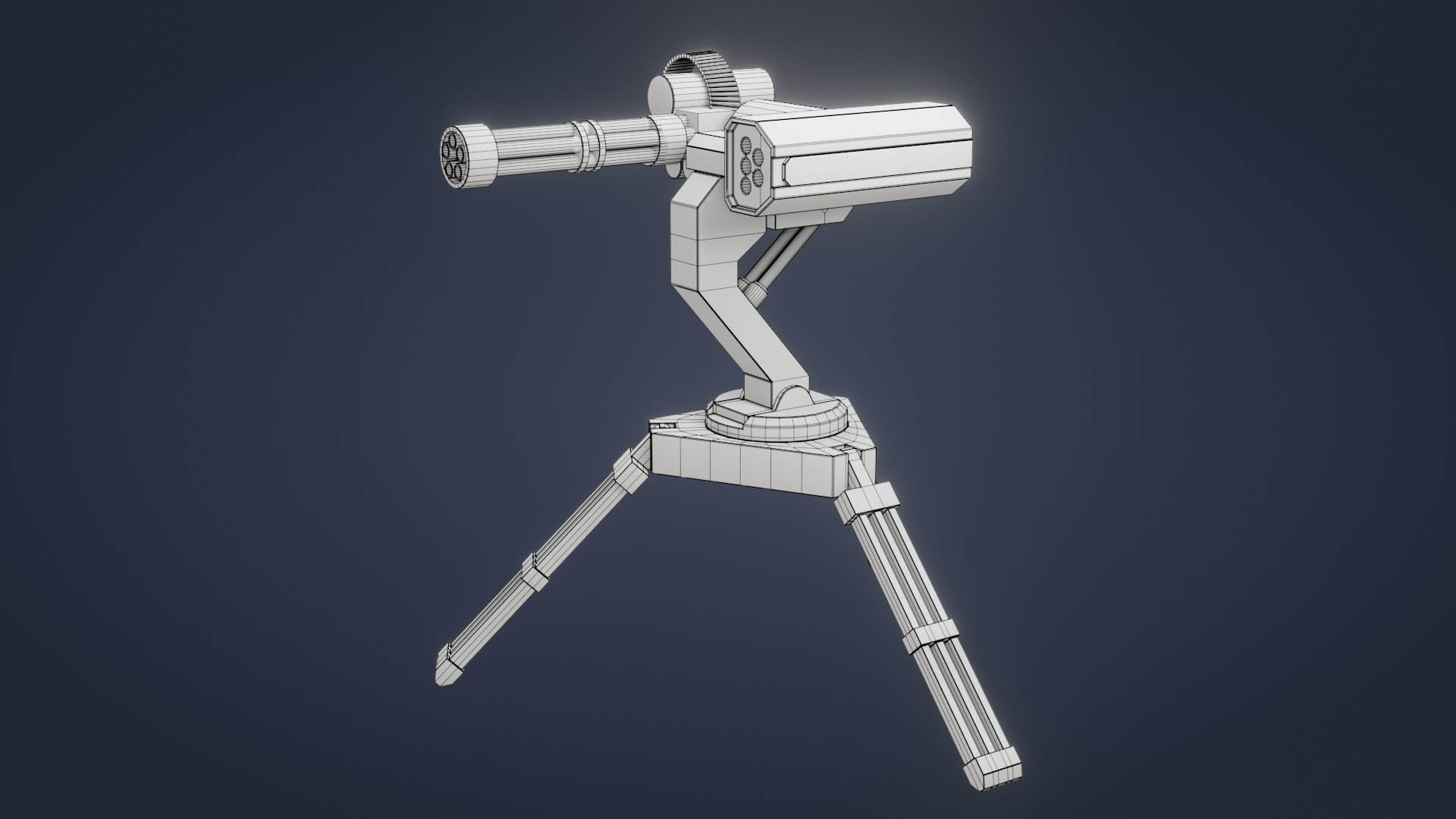 Sci-Fi Turret 3D Model by sathak