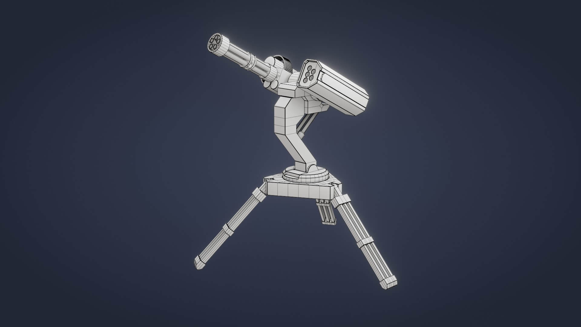 Sci-Fi Turret 3D Model by sathak