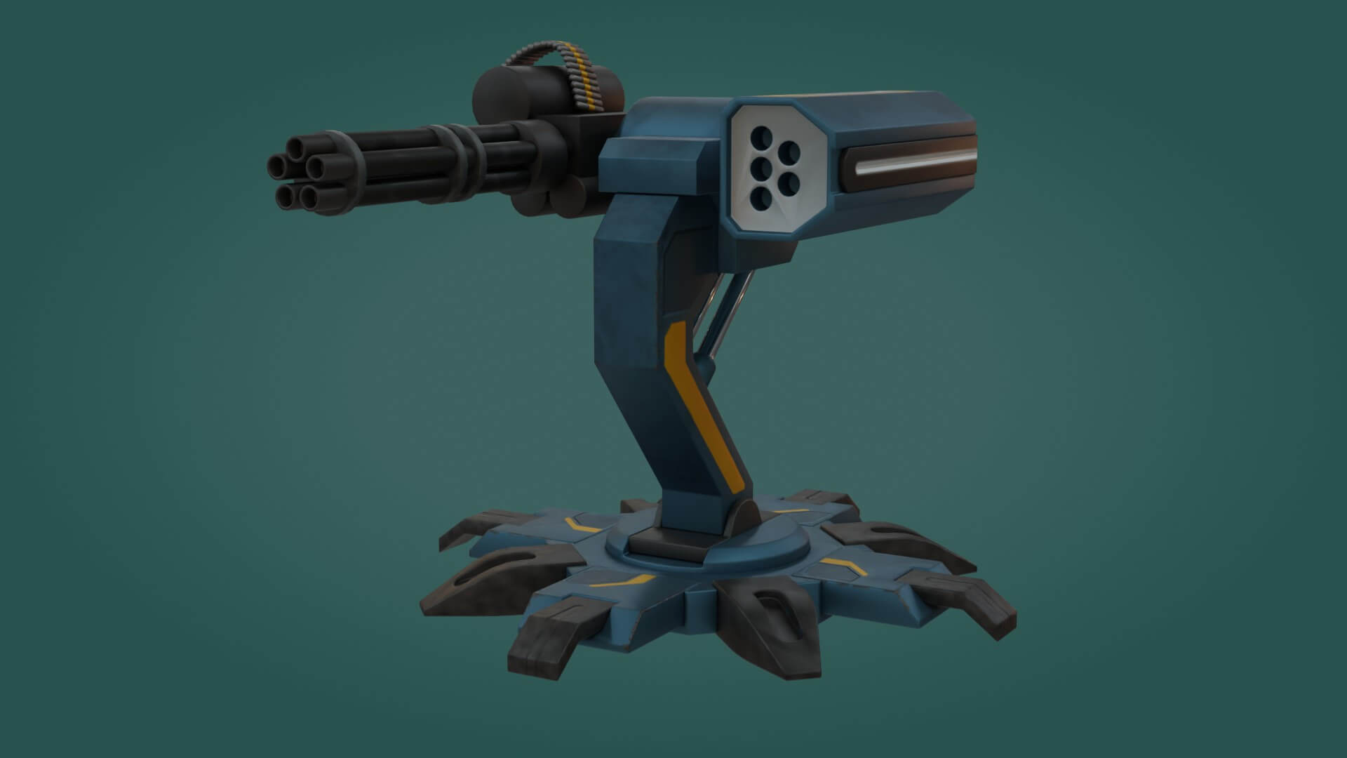 Sci-Fi Turret 3D Model by sathak