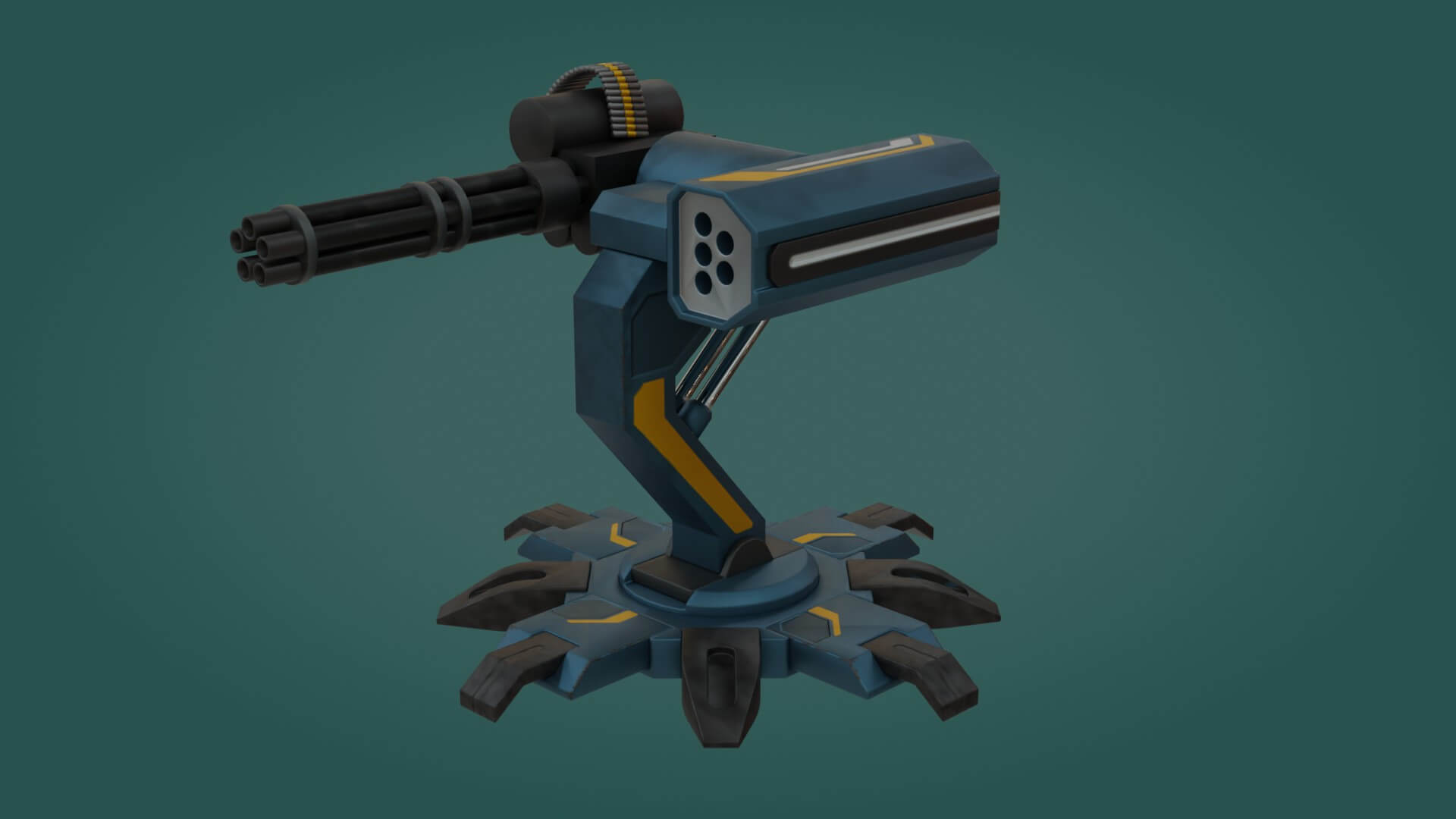 Sci-Fi Turret 3D Model by sathak