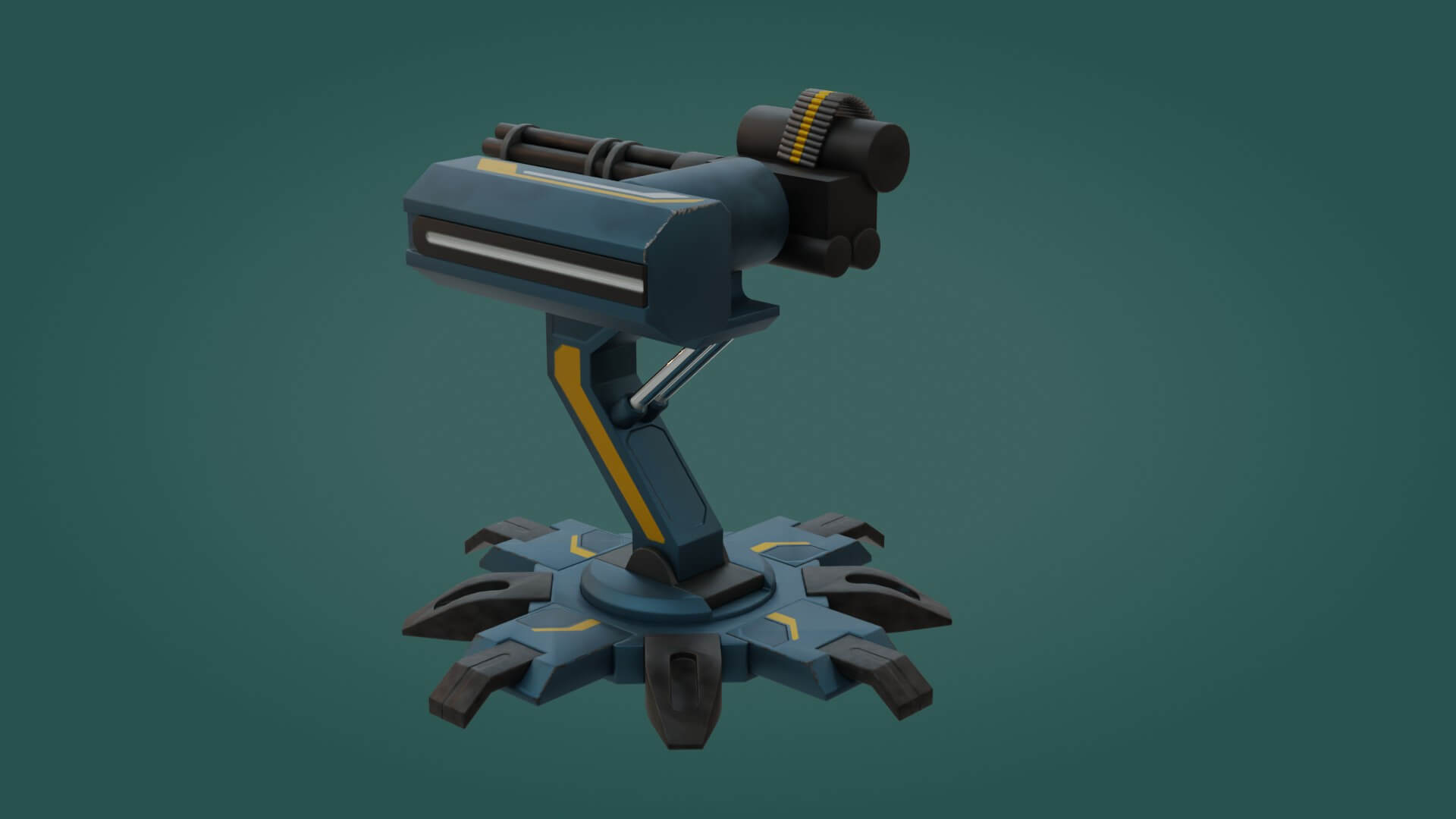 Sci-Fi Turret 3D Model by sathak
