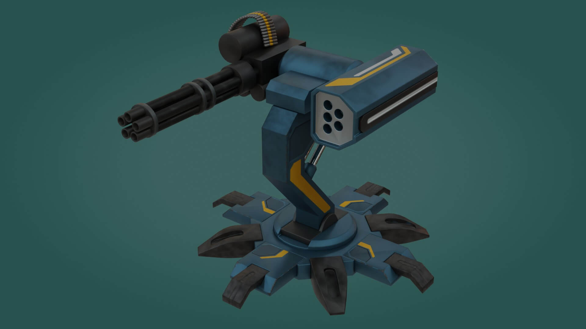 Sci-Fi Turret 3D Model by sathak