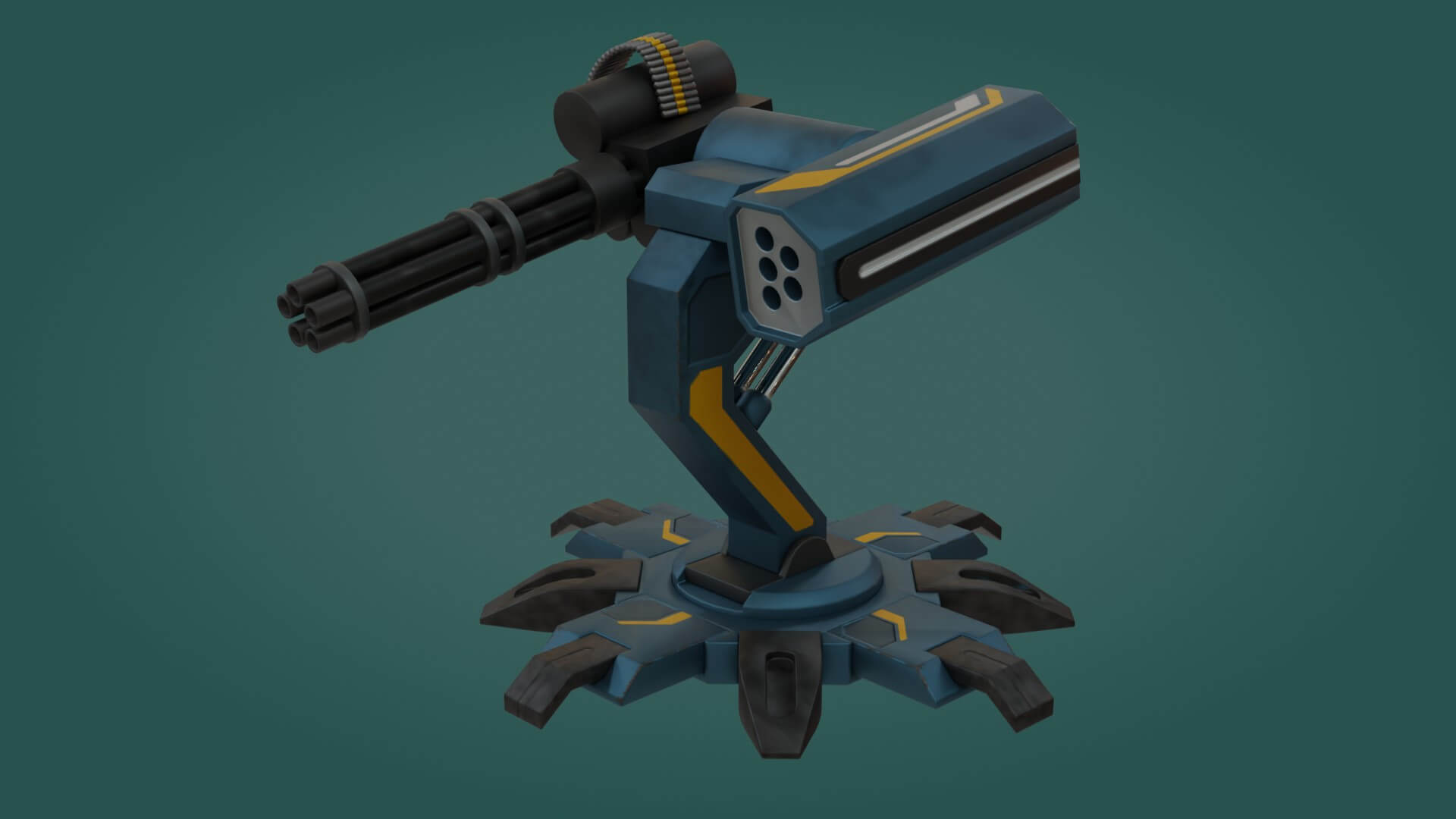 Sci-Fi Turret 3D Model by sathak