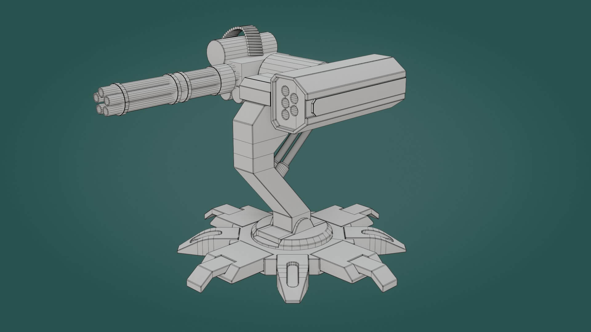 Sci-Fi Turret 3D Model by sathak