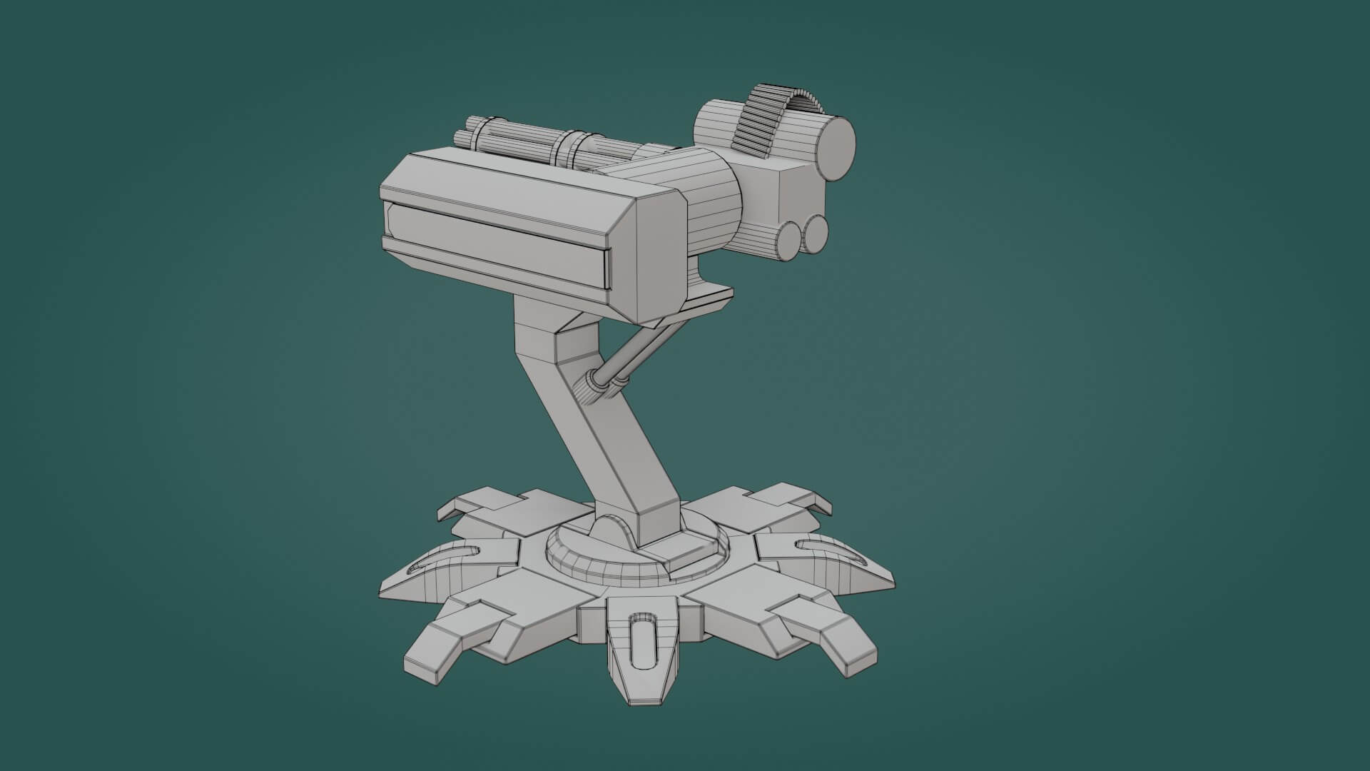 Sci-Fi Turret 3D Model by sathak