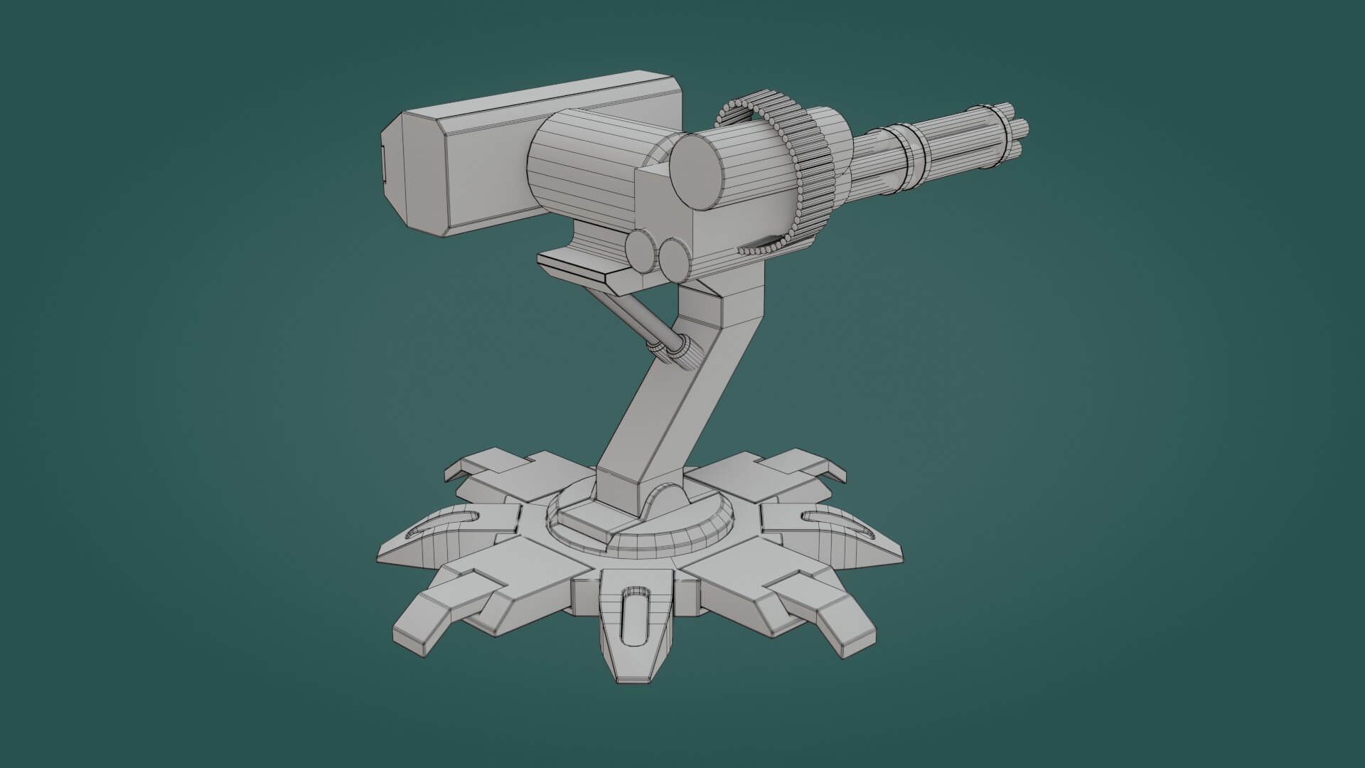 Sci-Fi Turret 3D Model by sathak