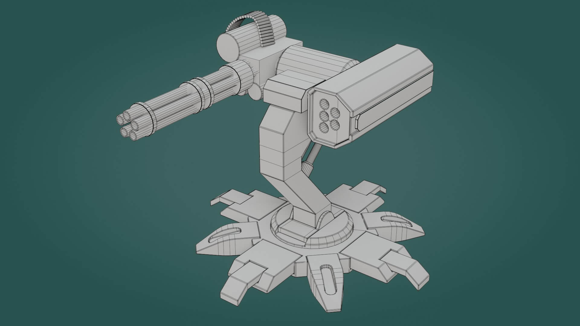 Sci-Fi Turret 3D Model by sathak