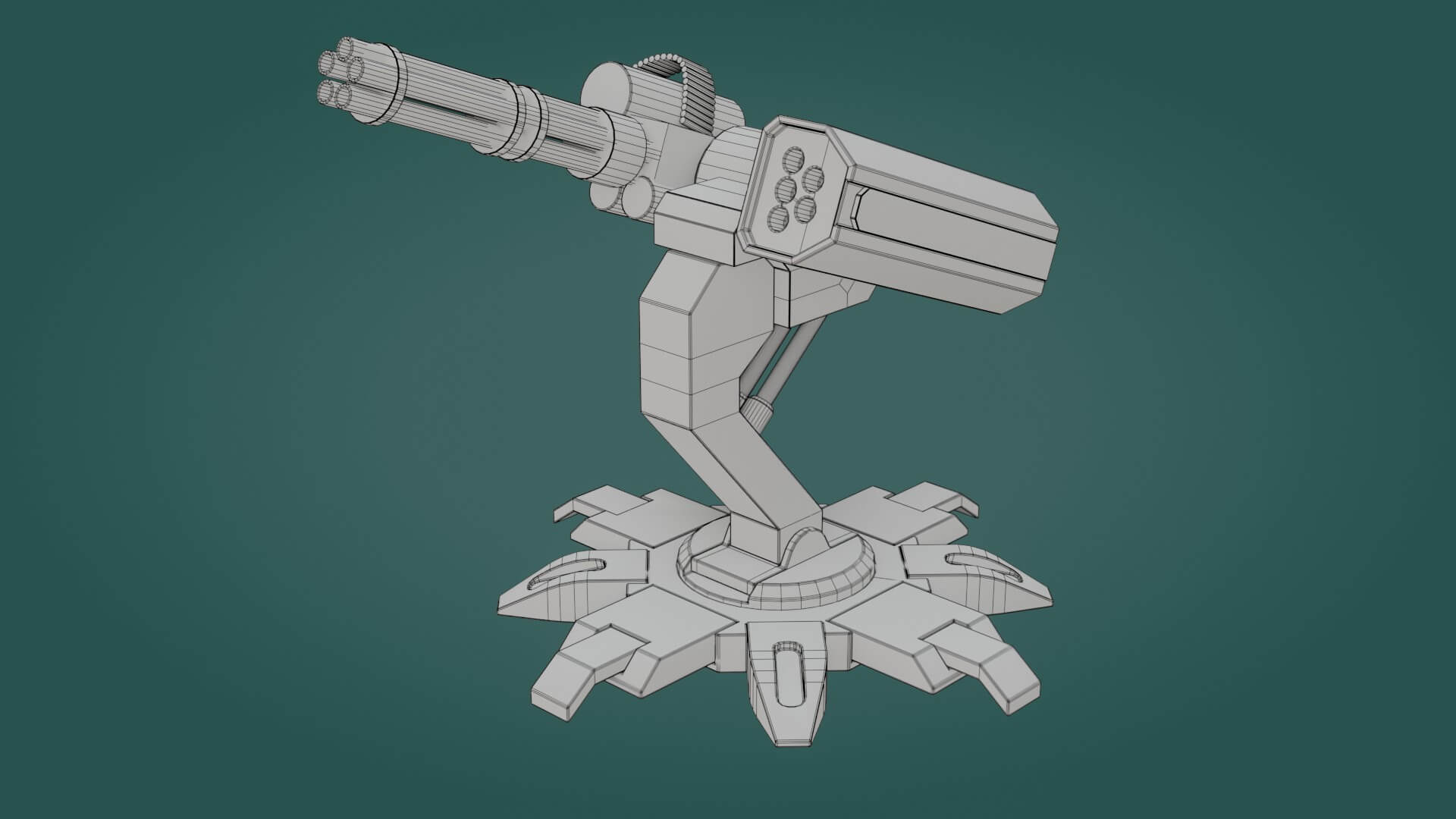 Sci-Fi Turret 3D Model by sathak