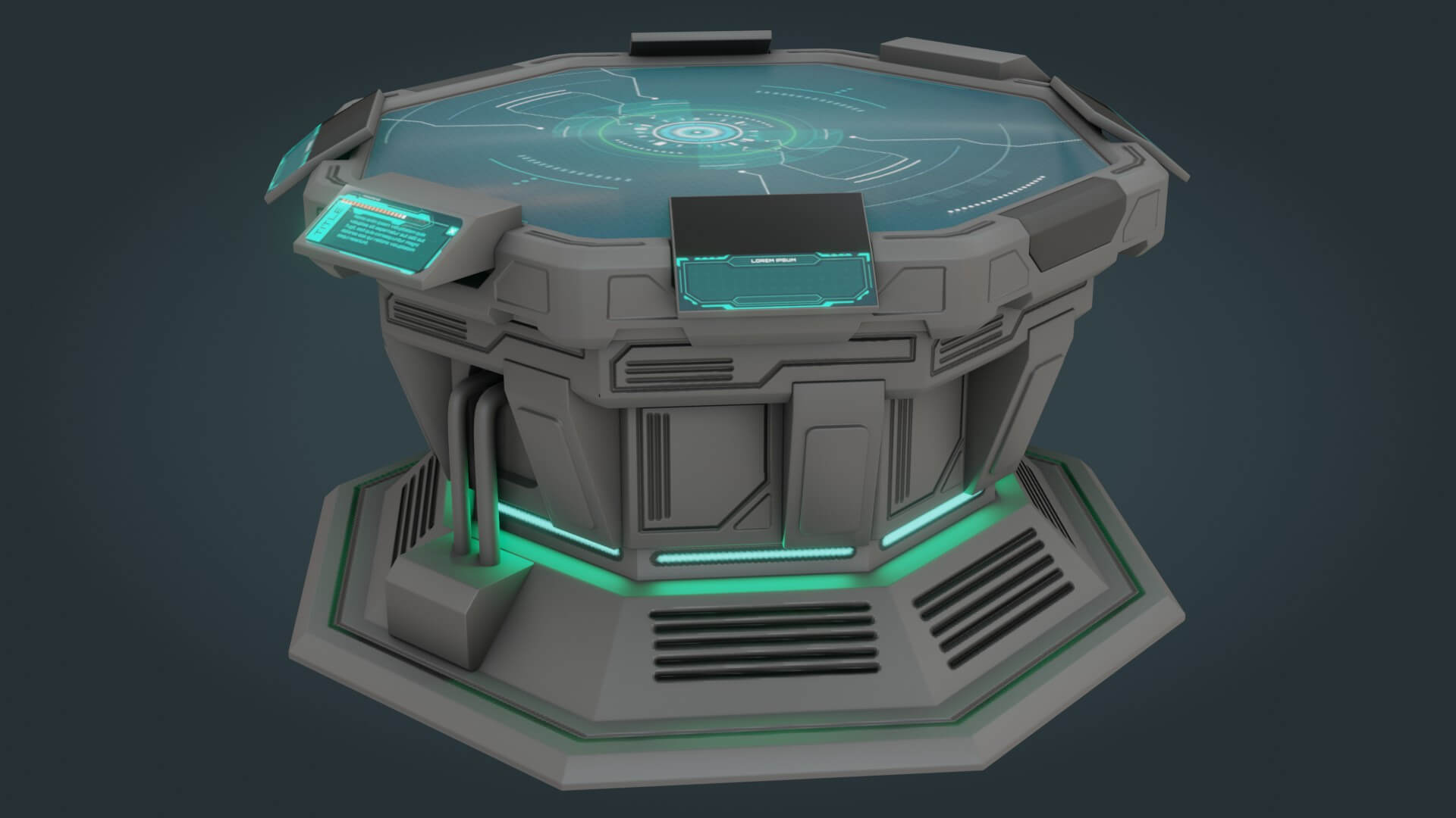 Sci-Fi Work Bench 3D Model by sathak