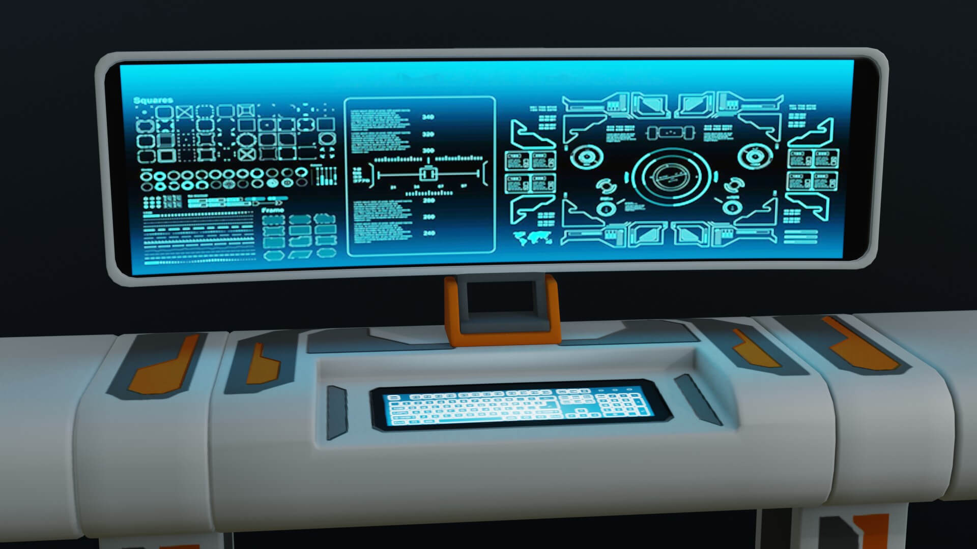 Sci-Fi Workspace 3D Model by sathak