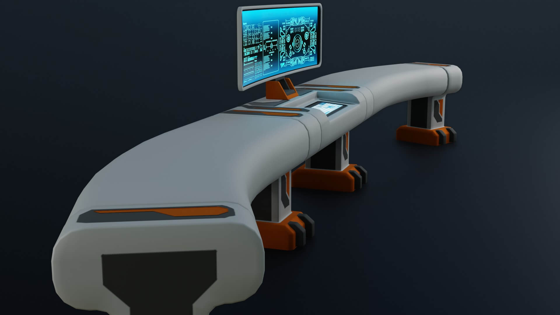 Sci-Fi Workspace 3D Model by sathak