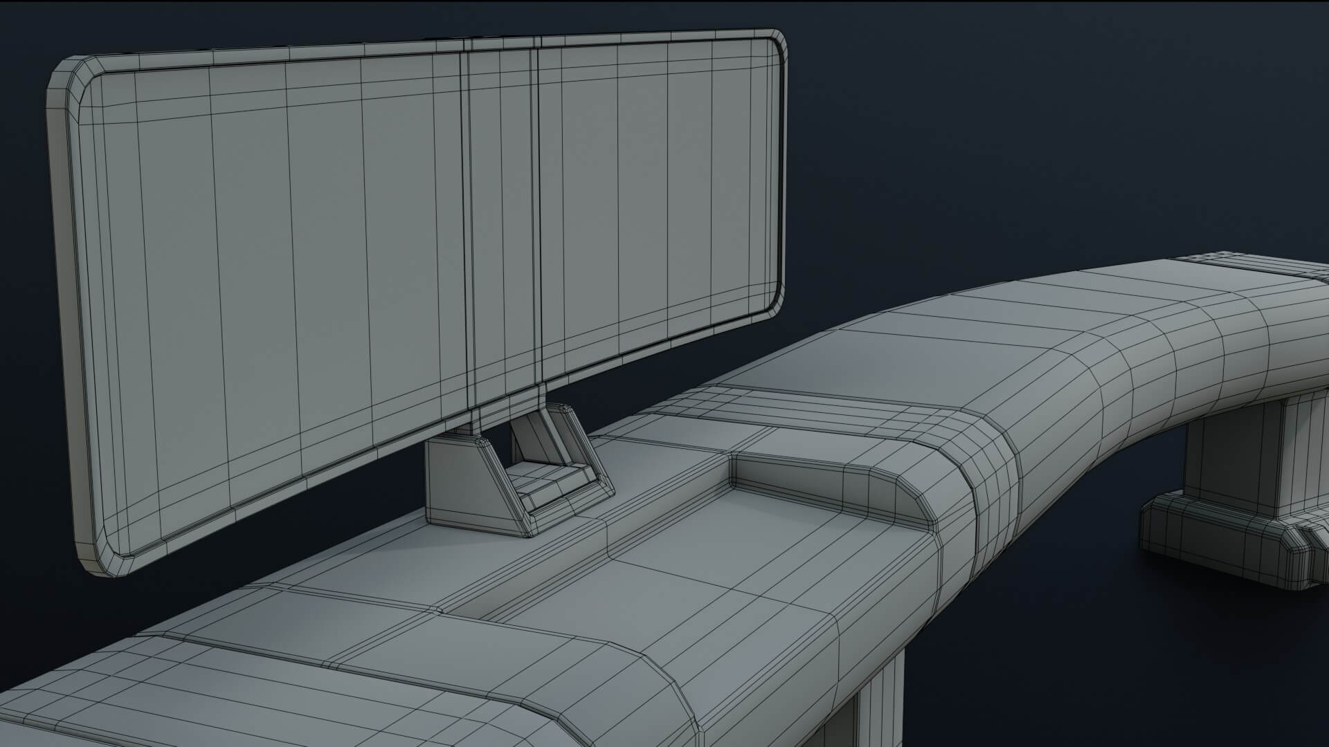 Sci-Fi Workspace 3D Model by sathak