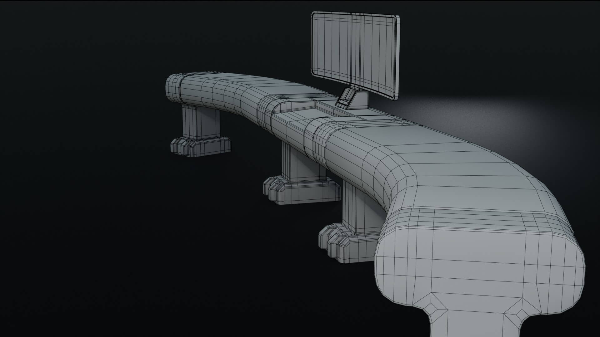 Sci-Fi Workspace 3D Model by sathak