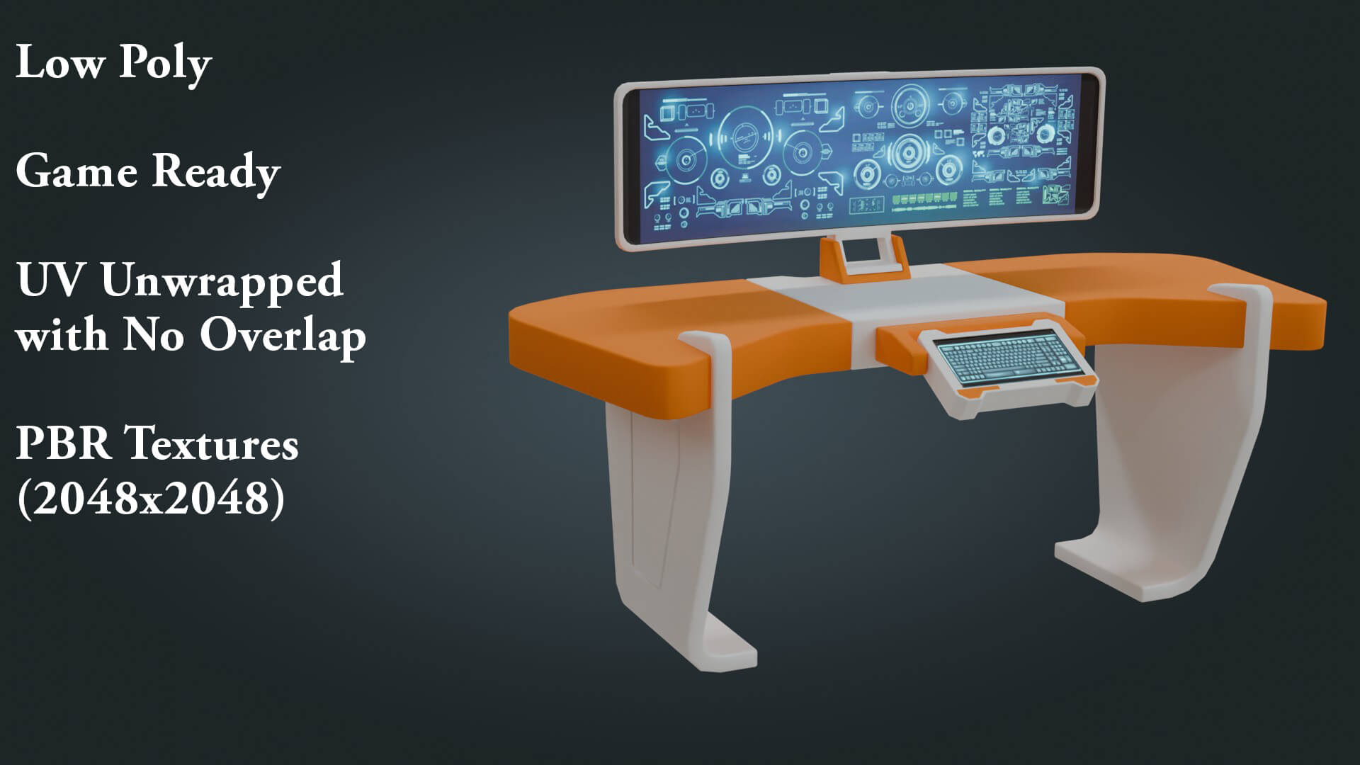 Sci-Fi Workspace 3D Model by sathak