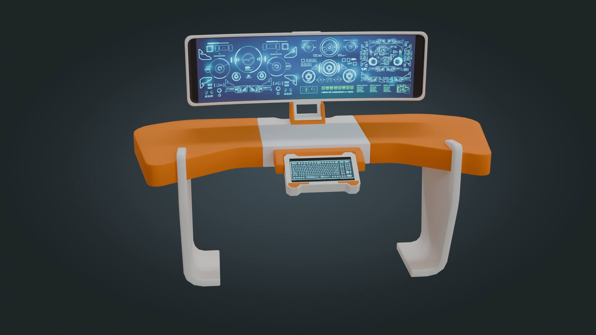 Sci-Fi Workspace 3D Model by sathak