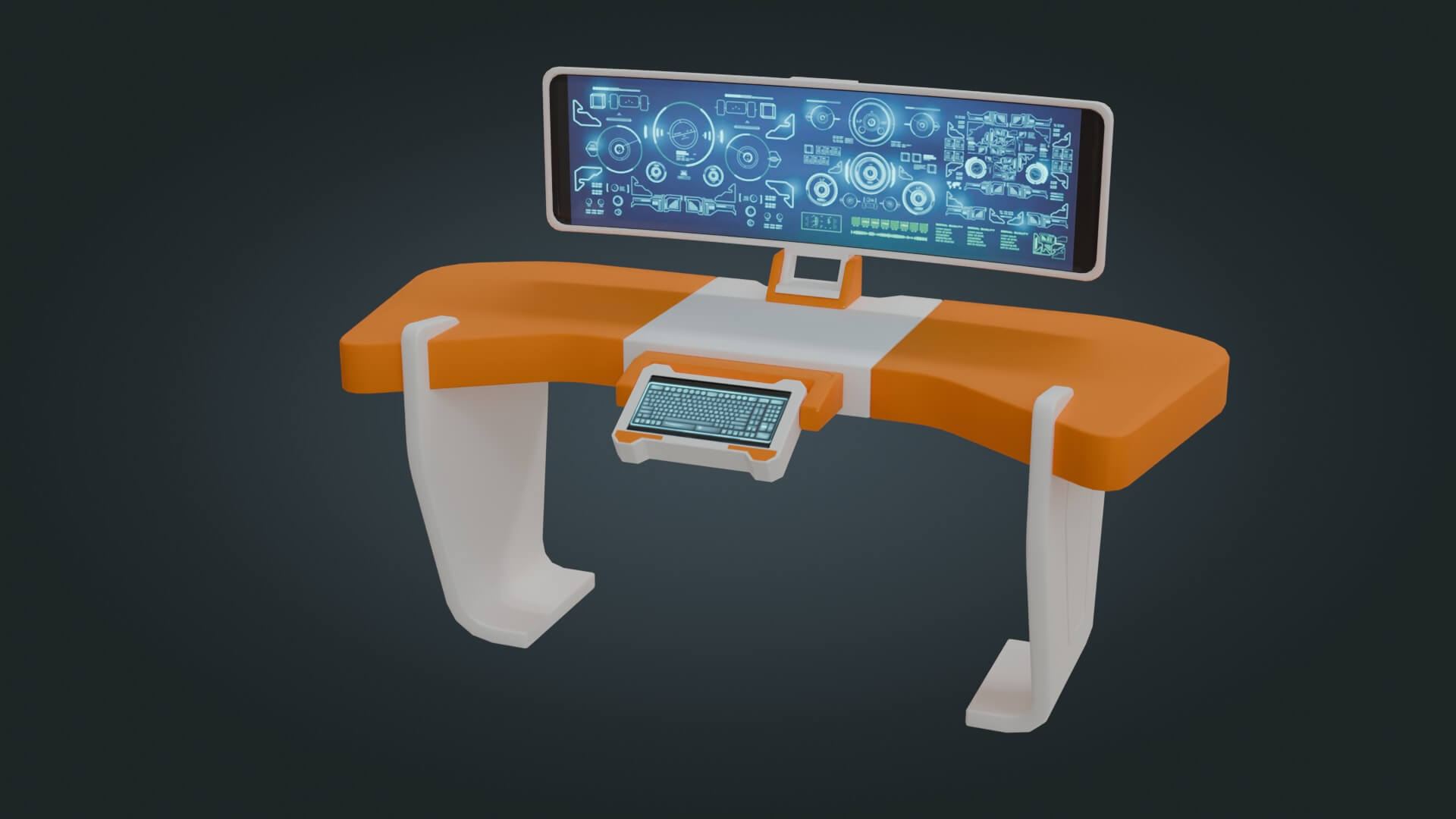 Sci-Fi Workspace 3D Model by sathak