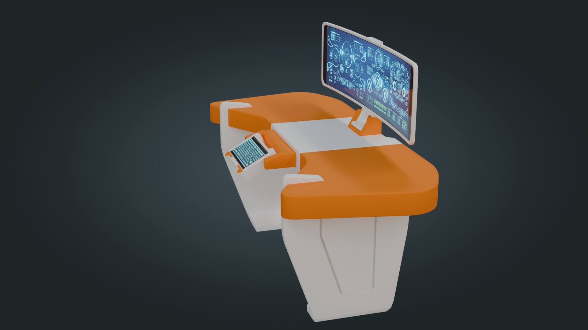 Sci-Fi Workspace 3D Model by sathak