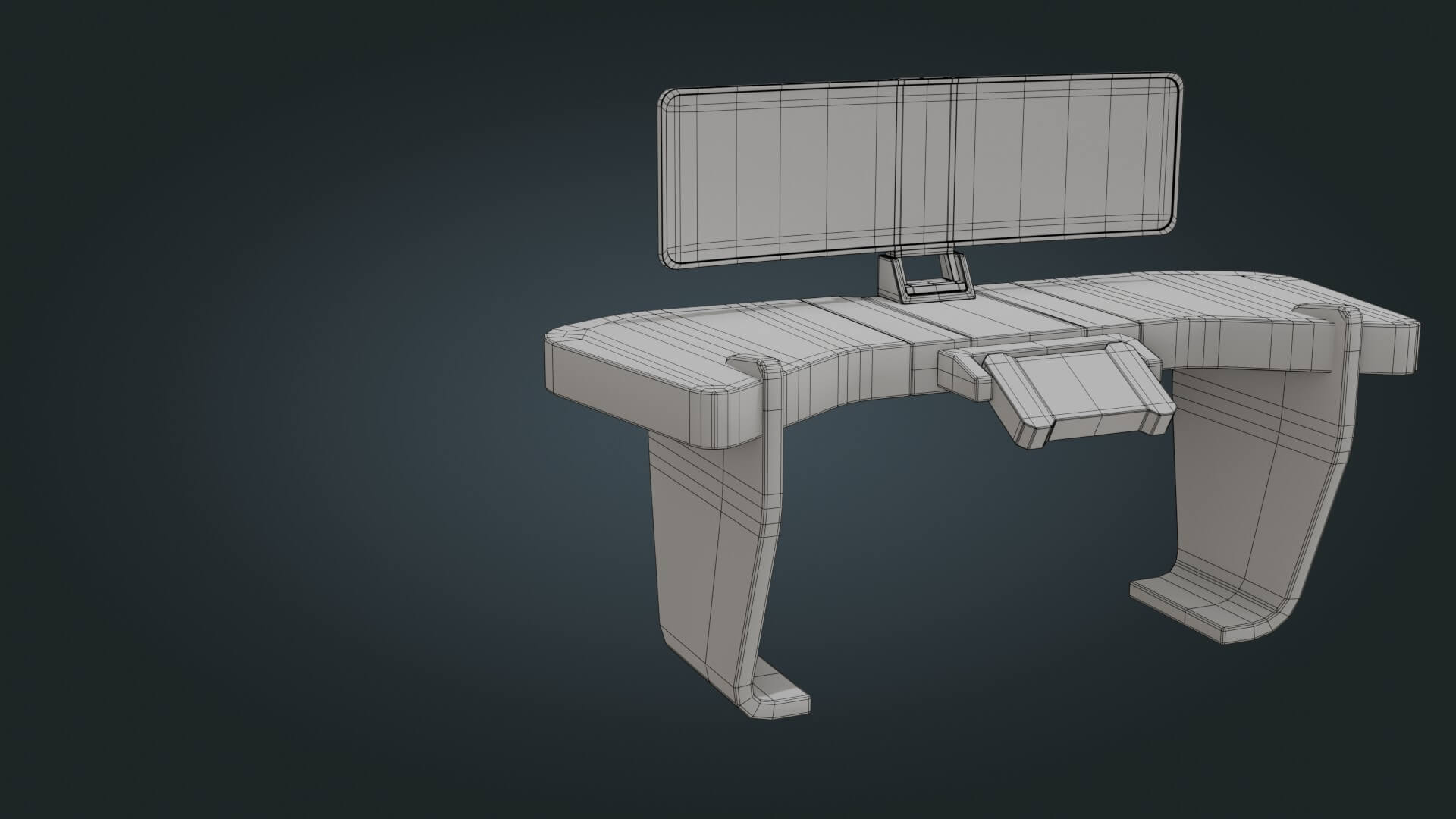 Sci-Fi Workspace 3D Model by sathak