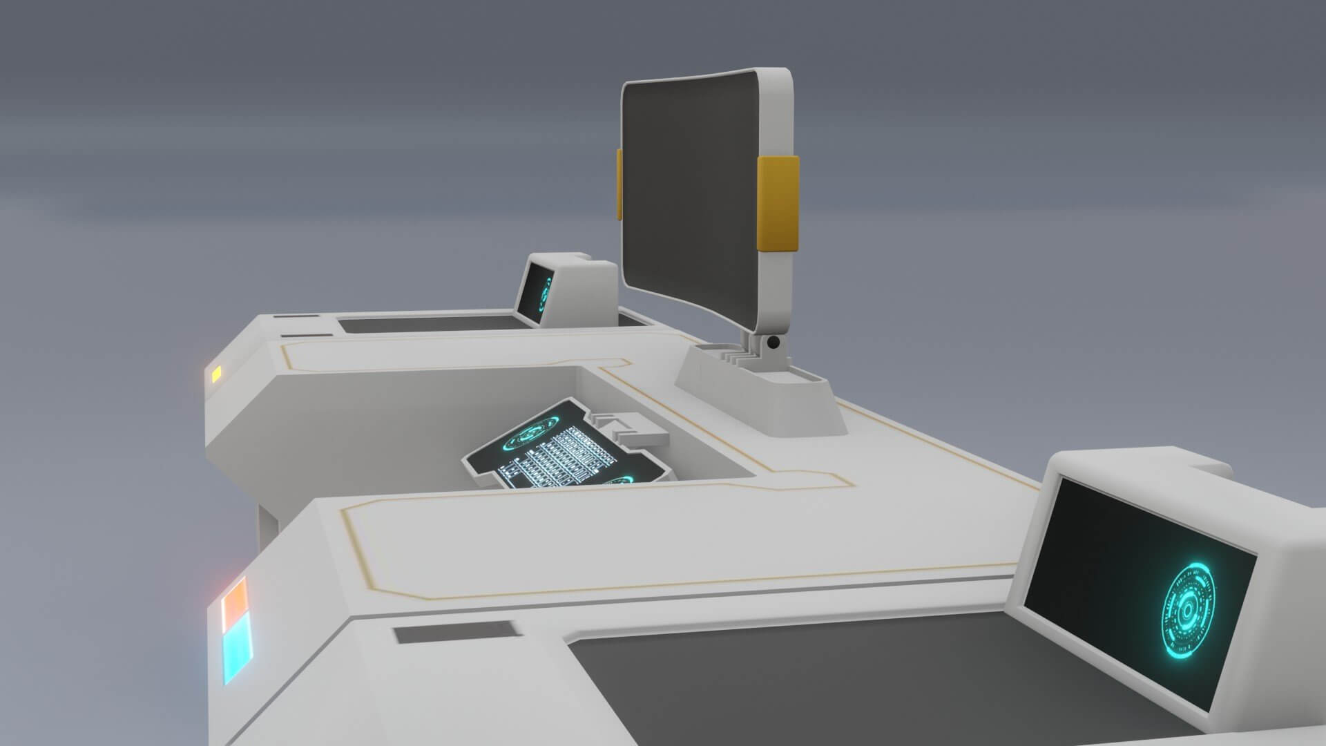 Sci-Fi Workspace 3D Model by sathak