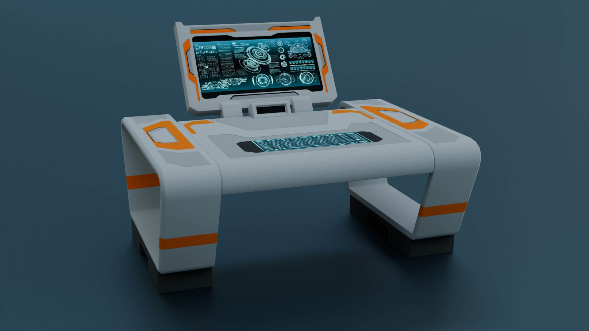 Sci-Fi Workspace 3D Model by sathak