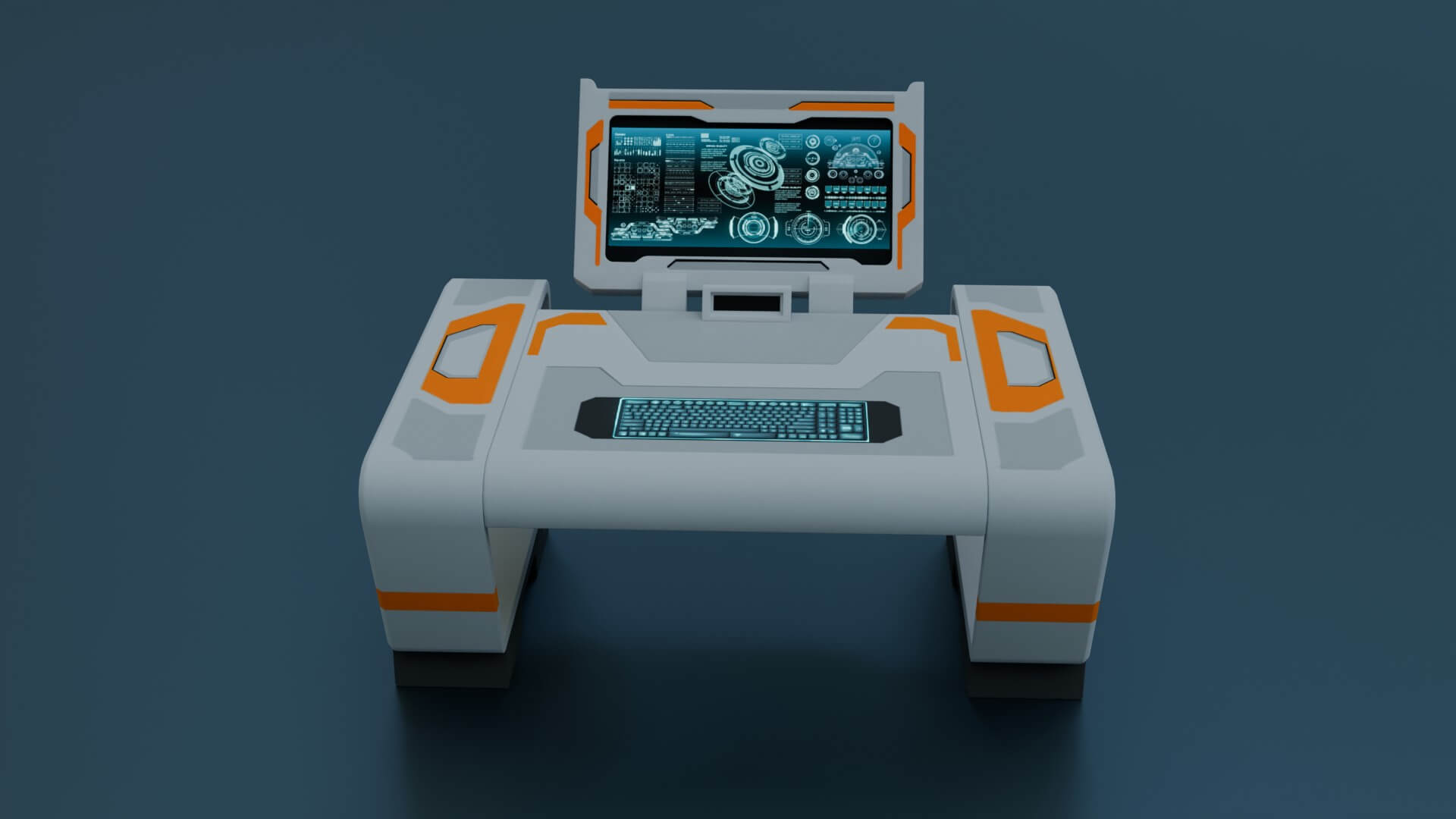 Sci-Fi Workspace 3D Model by sathak