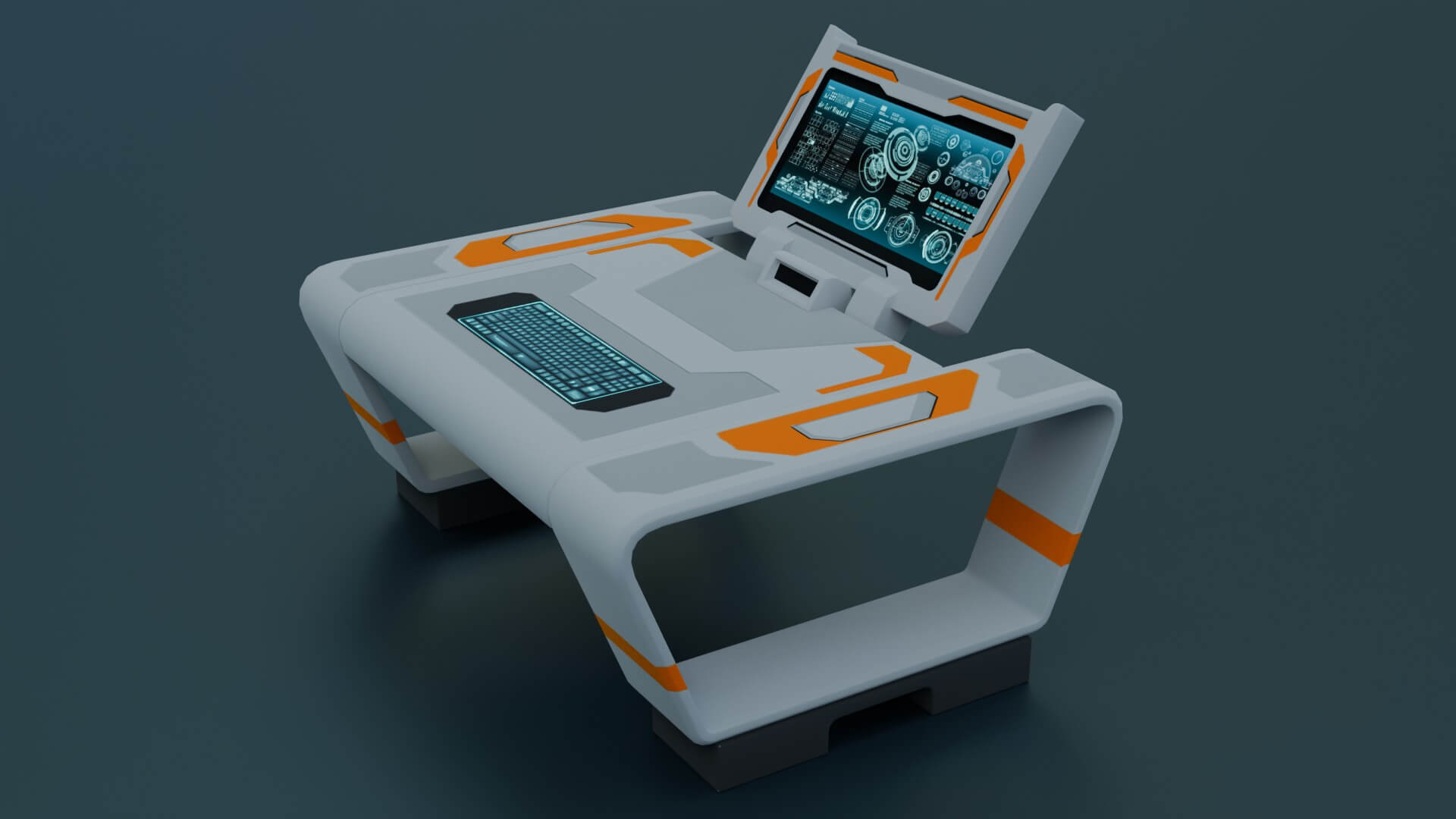 Sci-Fi Workspace 3D Model by sathak