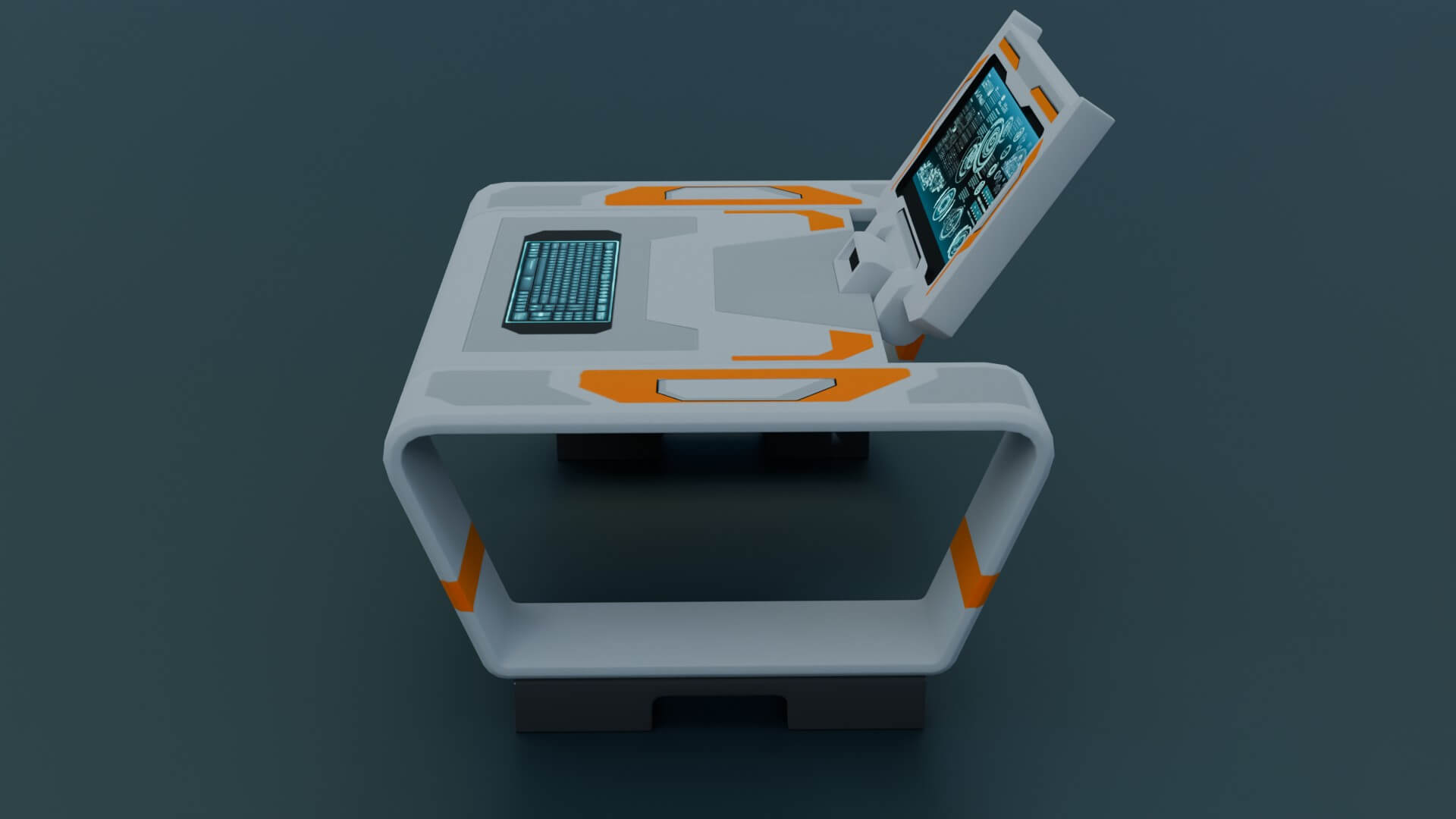 Sci-Fi Workspace 3D Model by sathak