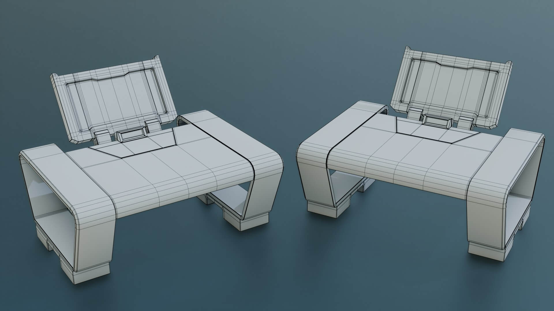 Sci-Fi Workspace 3D Model by sathak