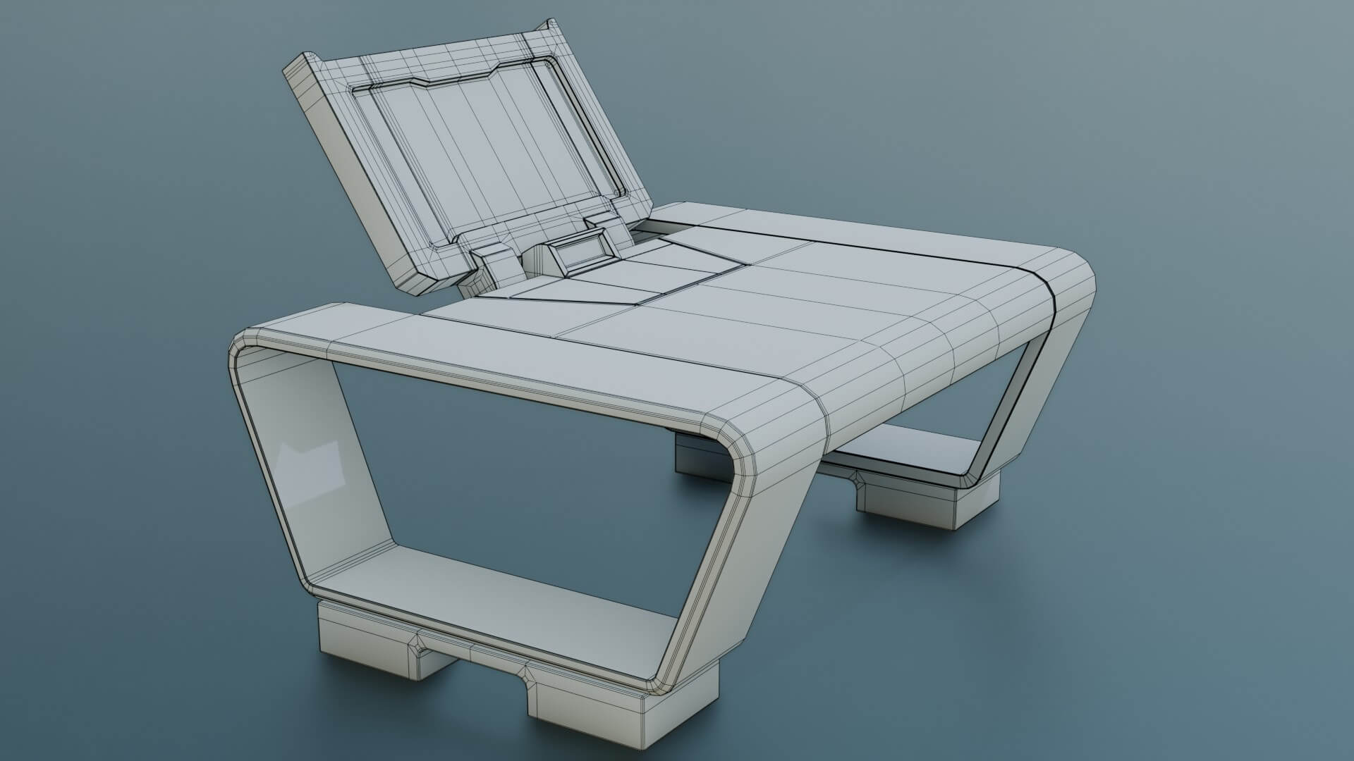 Sci-Fi Workspace 3D Model by sathak