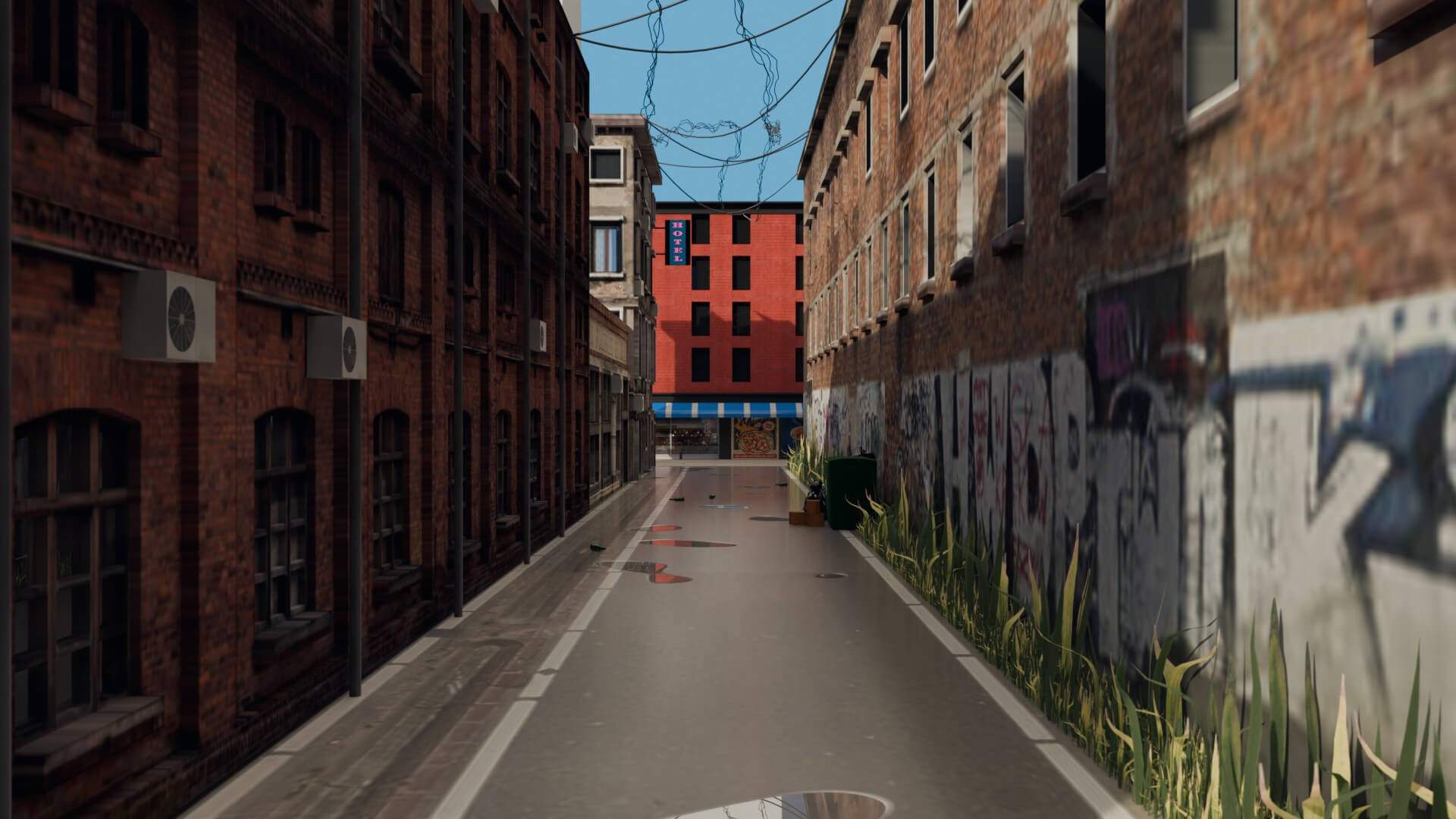 Urban Alley - Low Poly 3D Model by sathak