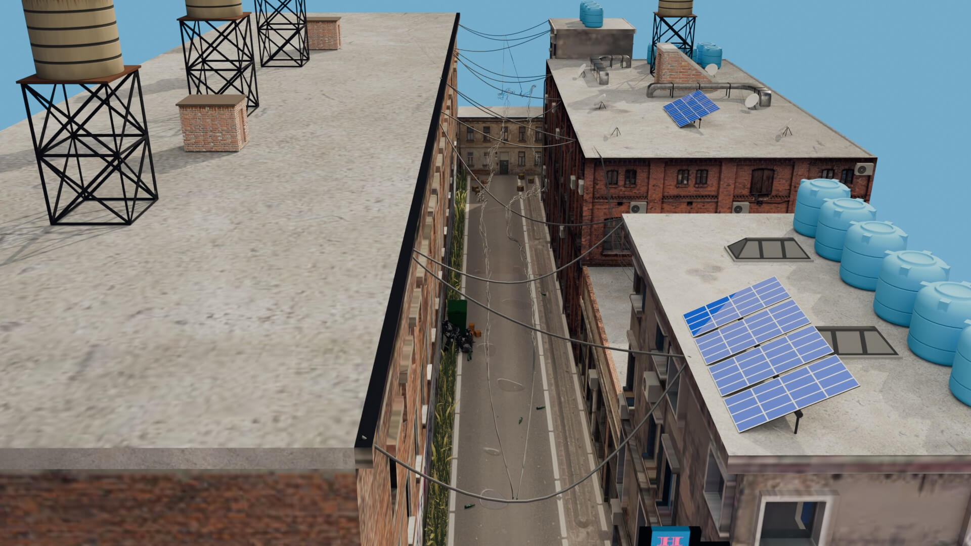 Urban Alley - Low Poly 3D Model by sathak