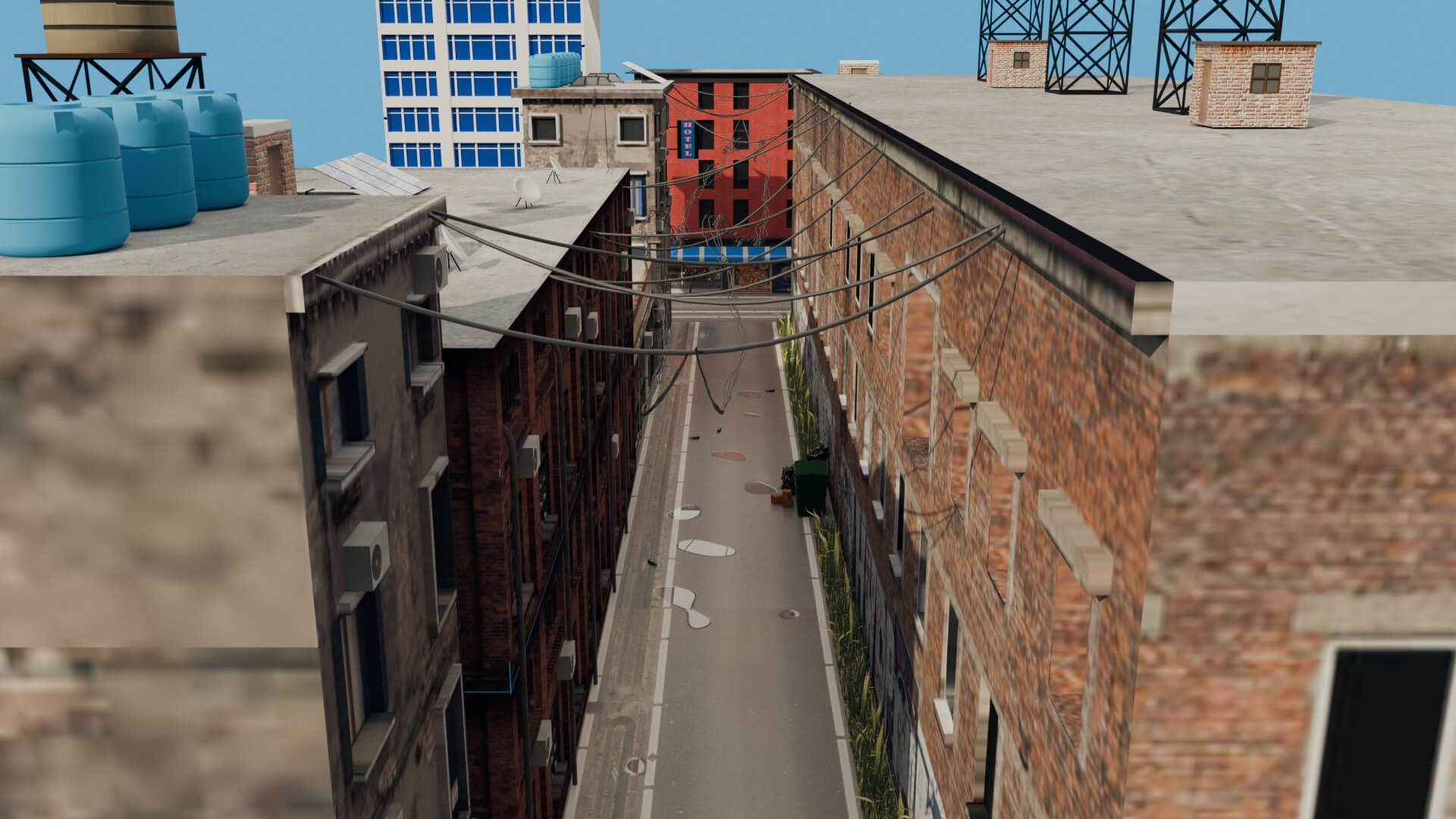 Urban Alley - Low Poly 3D Model by sathak
