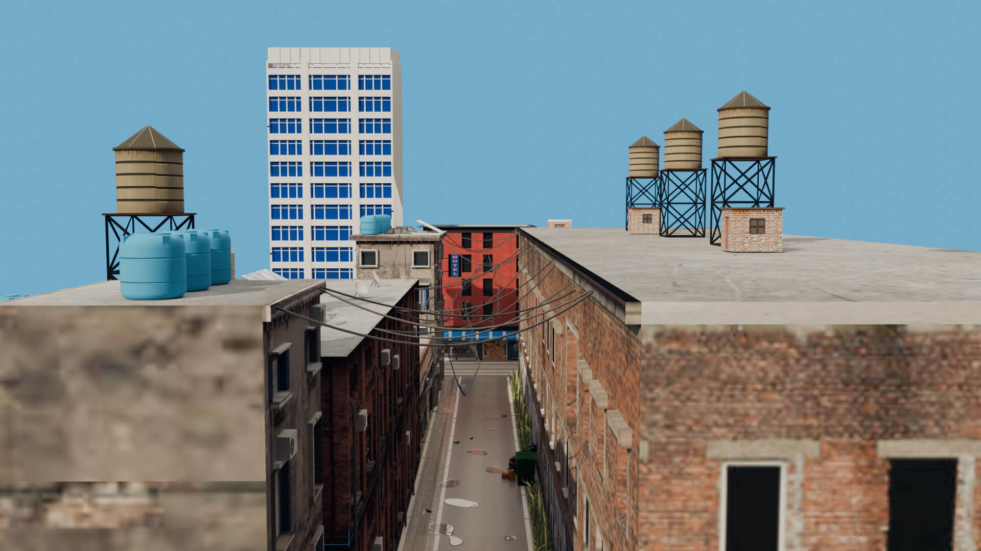 Urban Alley - Low Poly 3D Model by sathak
