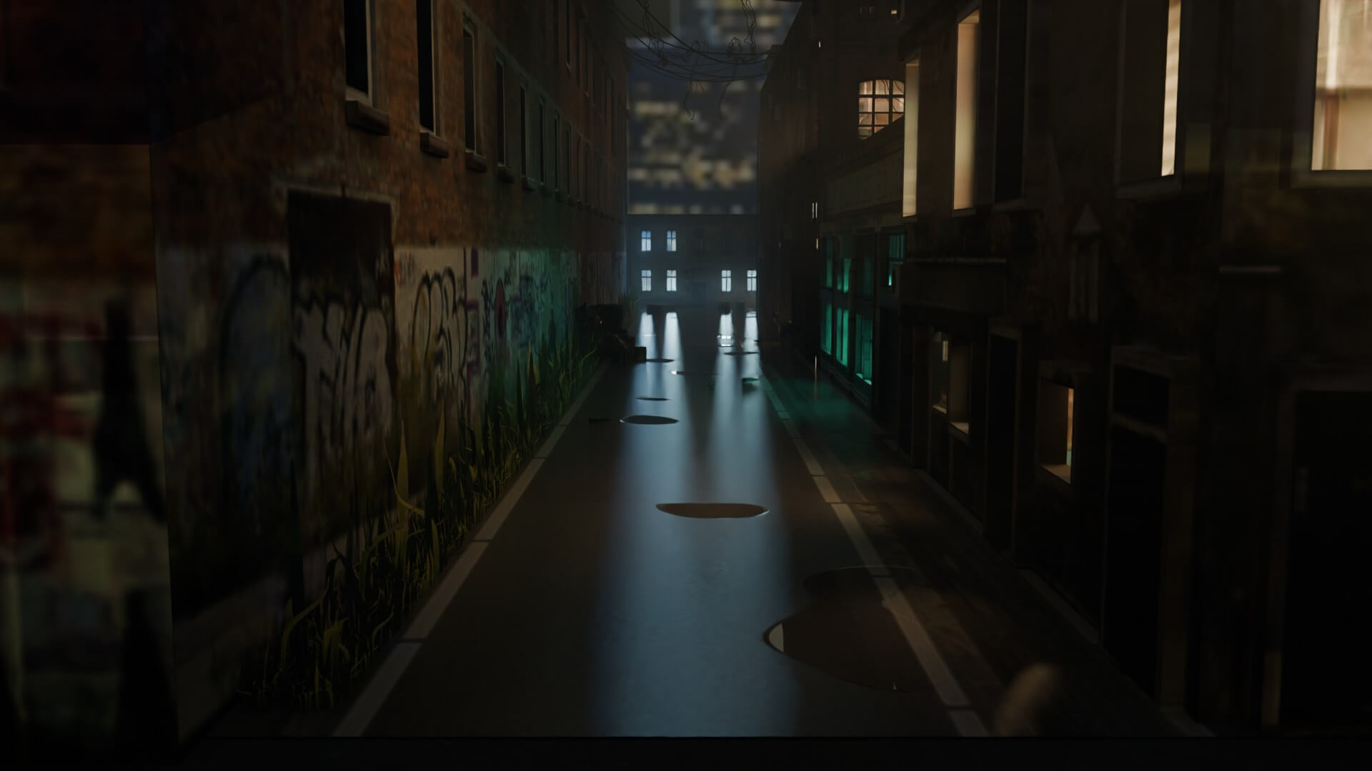 Urban Alley - Low Poly 3D Model by sathak