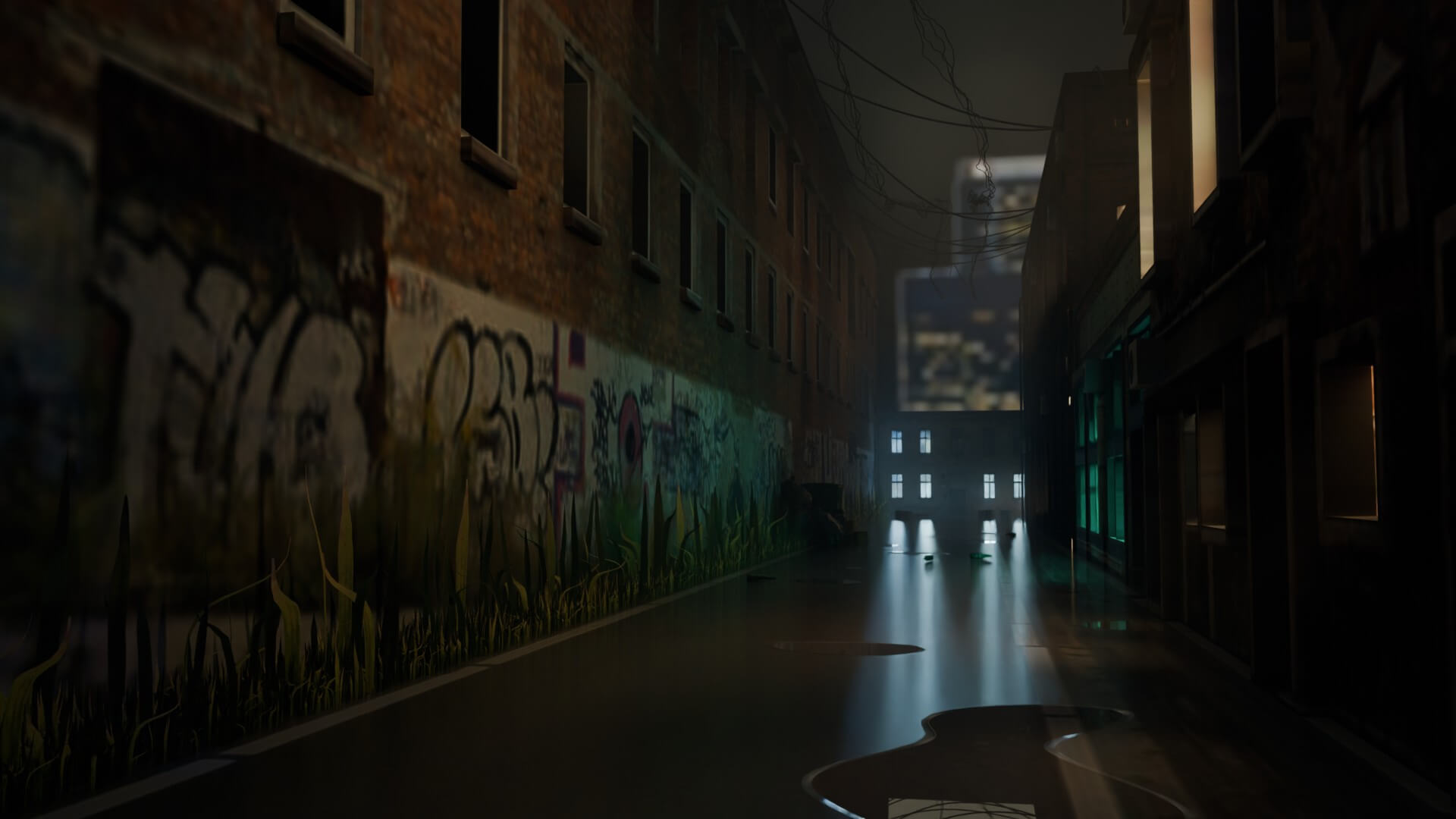 Urban Alley - Low Poly 3D Model by sathak