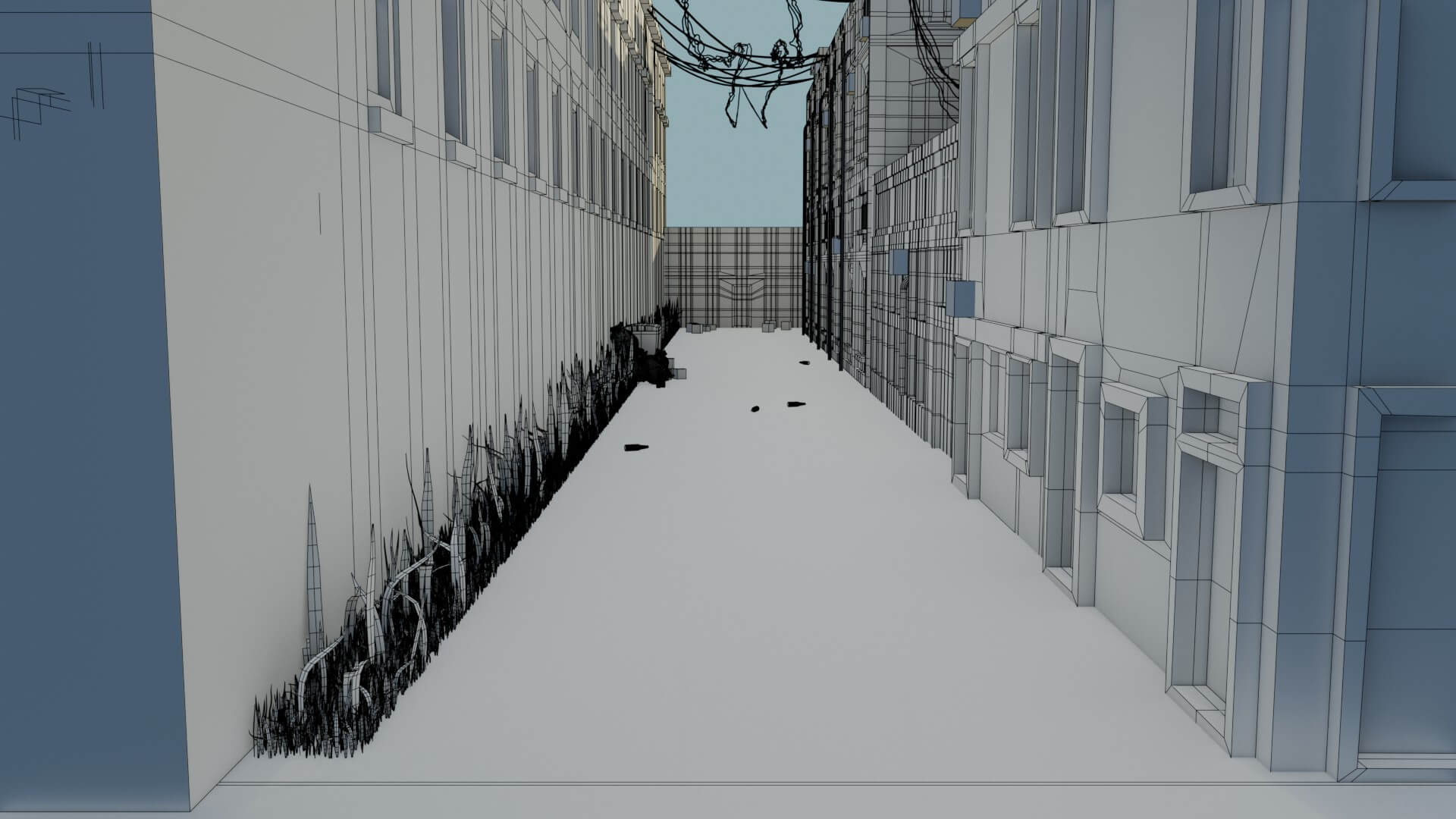 Urban Alley - Low Poly 3D Model by sathak