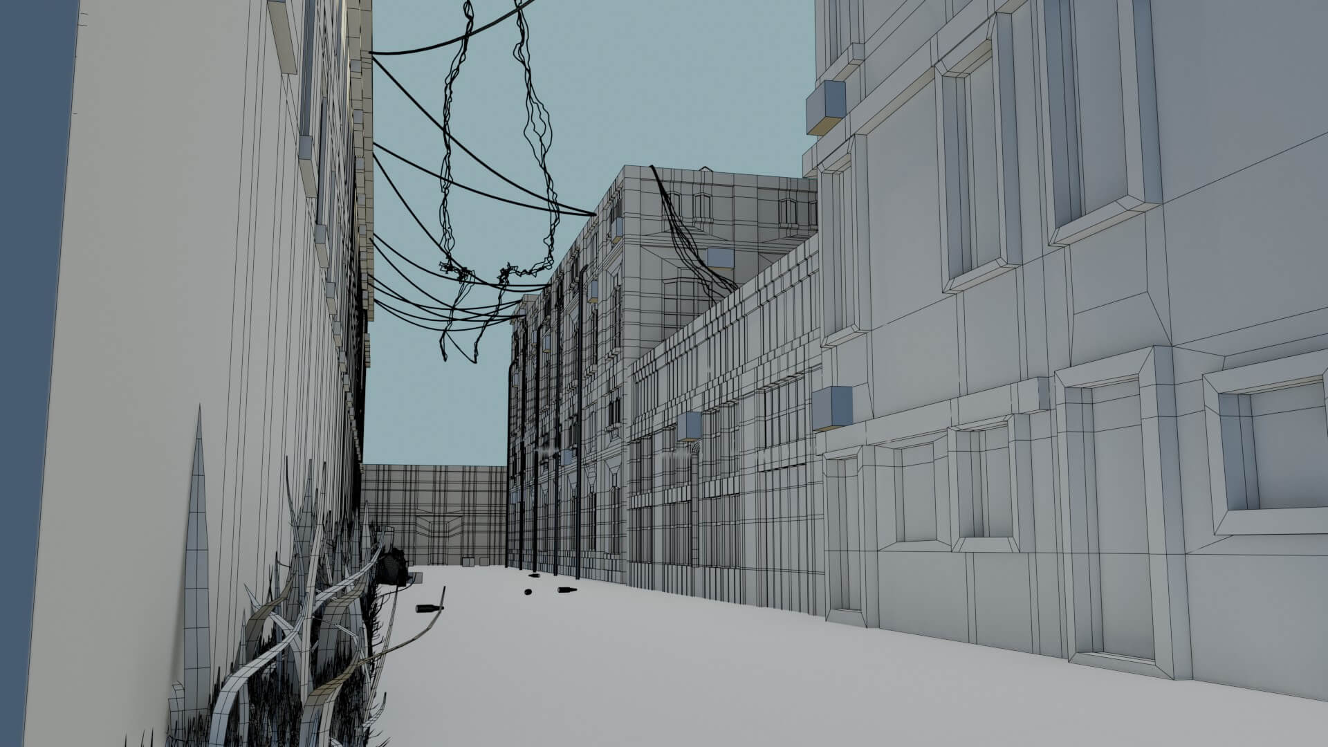 Urban Alley - Low Poly 3D Model by sathak