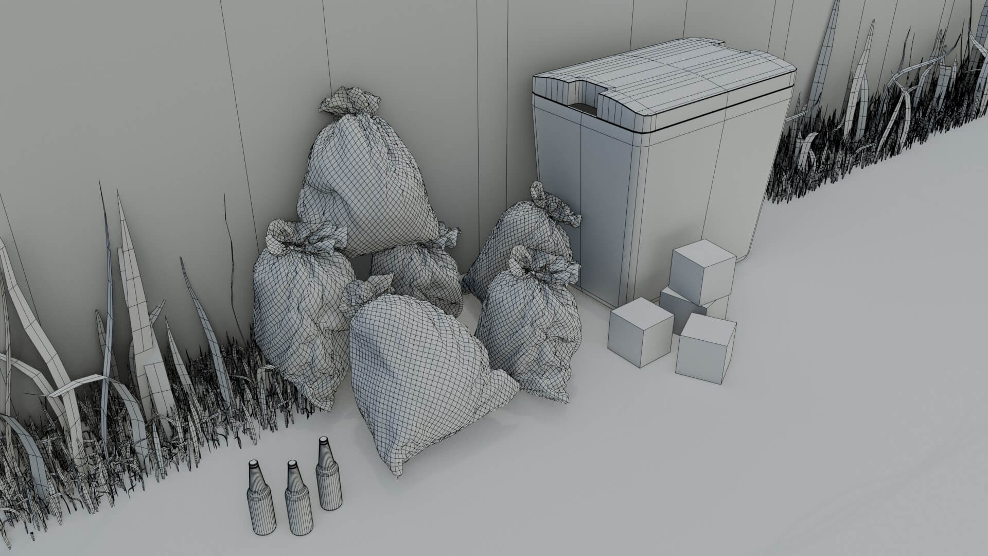 Urban Alley - Low Poly 3D Model by sathak