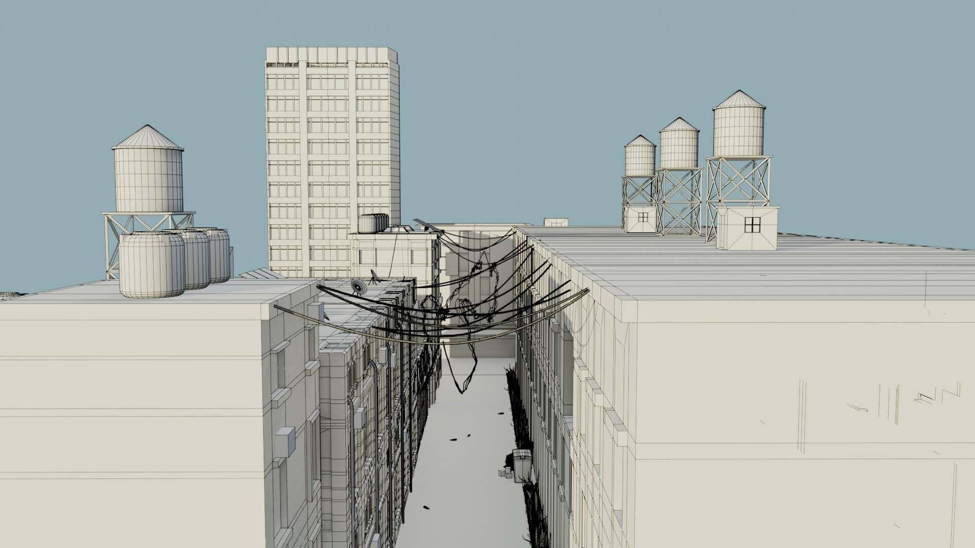 Urban Alley - Low Poly 3D Model by sathak