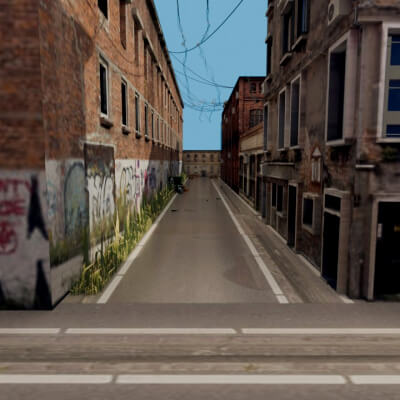 Urban Alley - Low Poly 3D Model by sathak