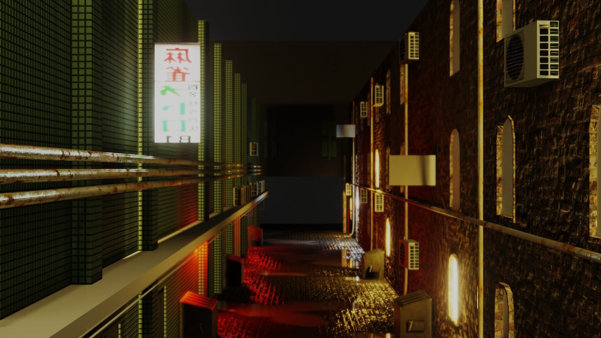 Urban Alley - 3D Model by sathak